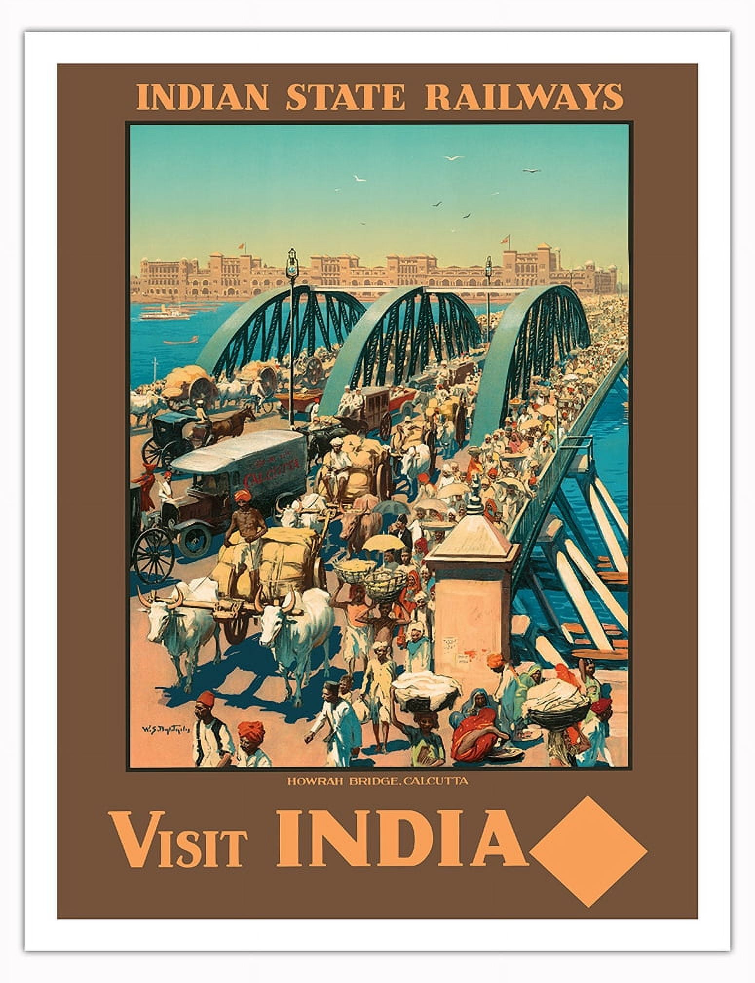 Visit India - Howrah Bridge Calcutta Indian State Railways - Vintage ...