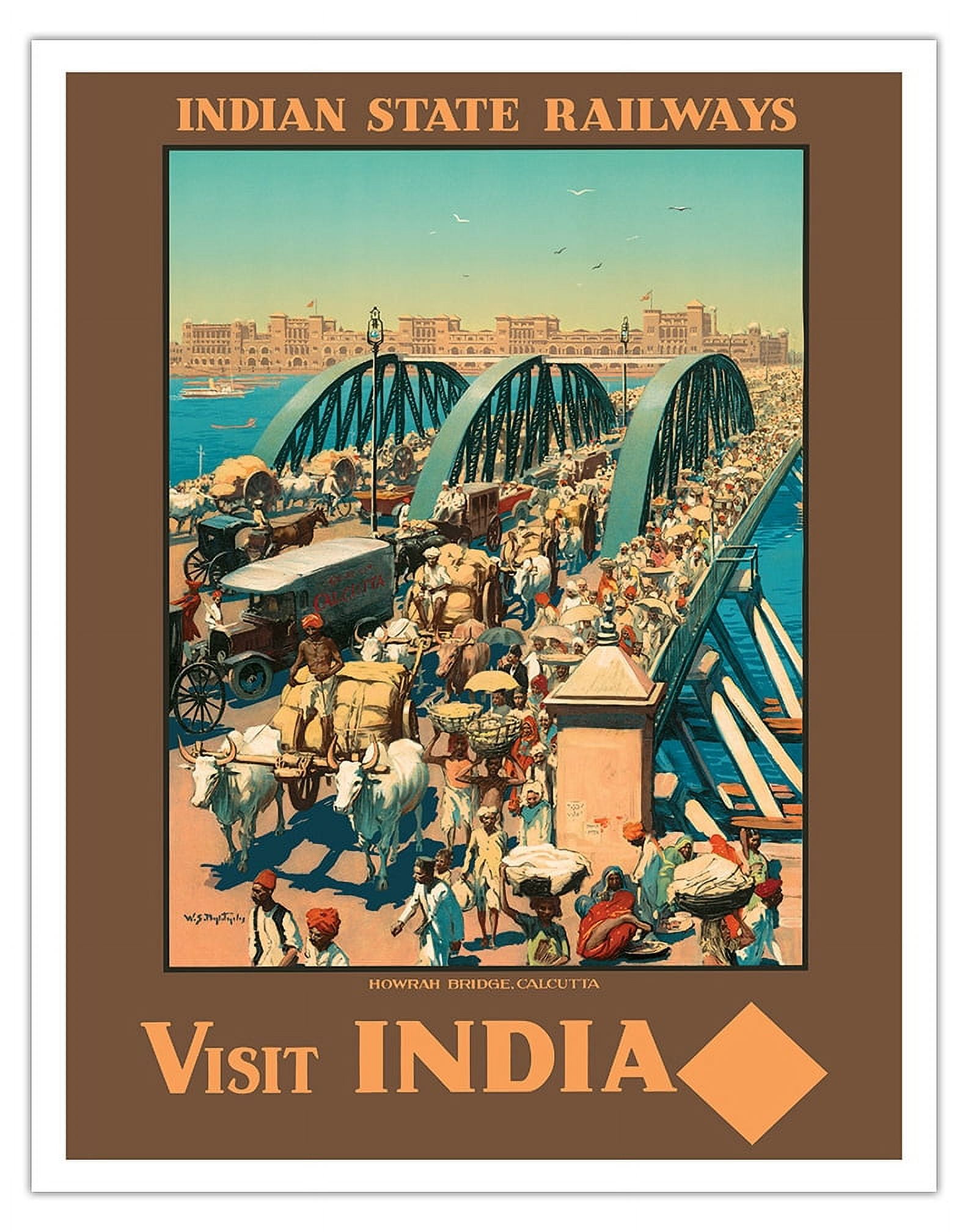 Visit India - Howrah Bridge Calcutta Indian State Railways - Vintage ...
