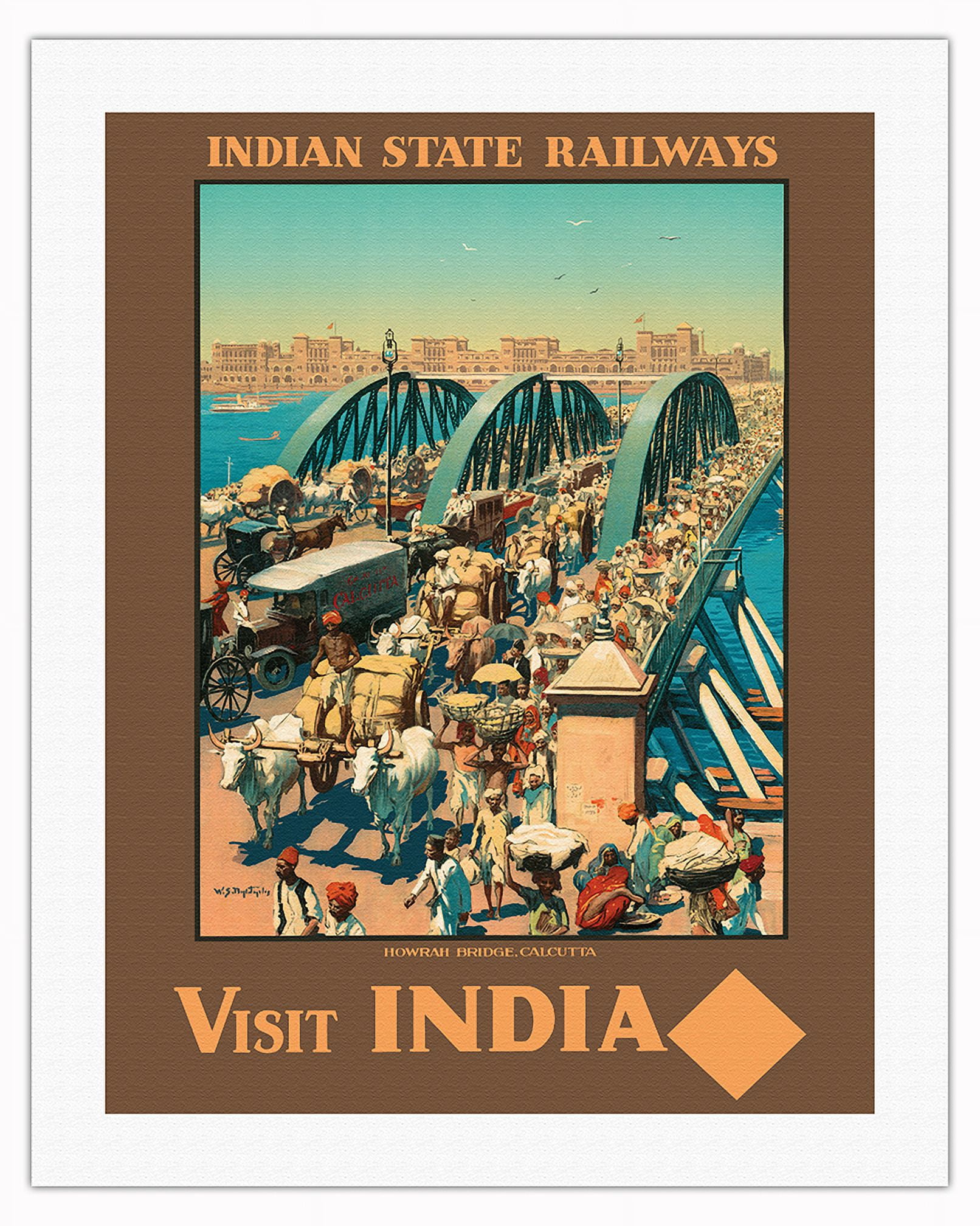 Visit India - Howrah Bridge Calcutta Indian State Railways - Vintage ...