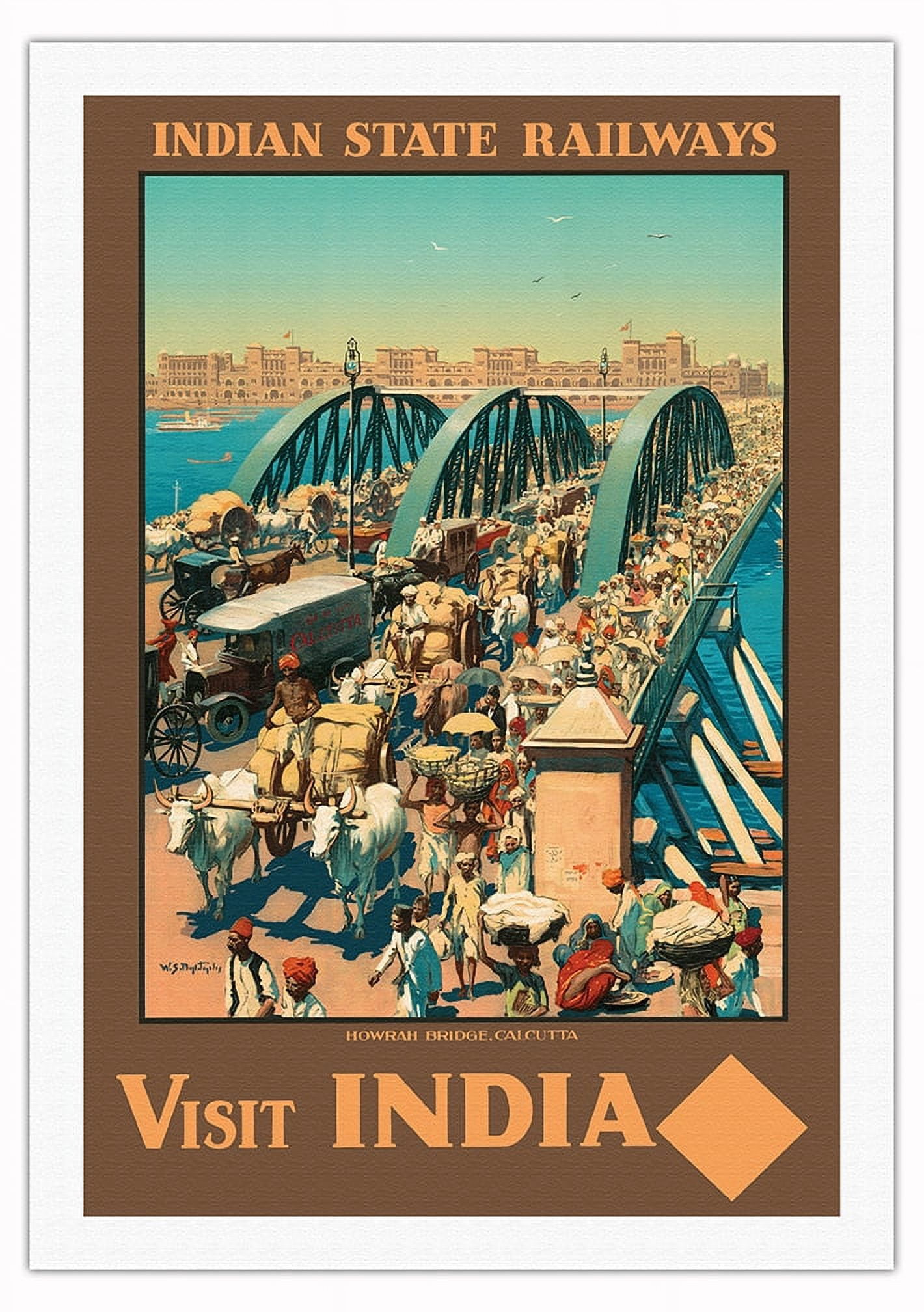 Visit India - Howrah Bridge Calcutta Indian State Railways - Vintage ...