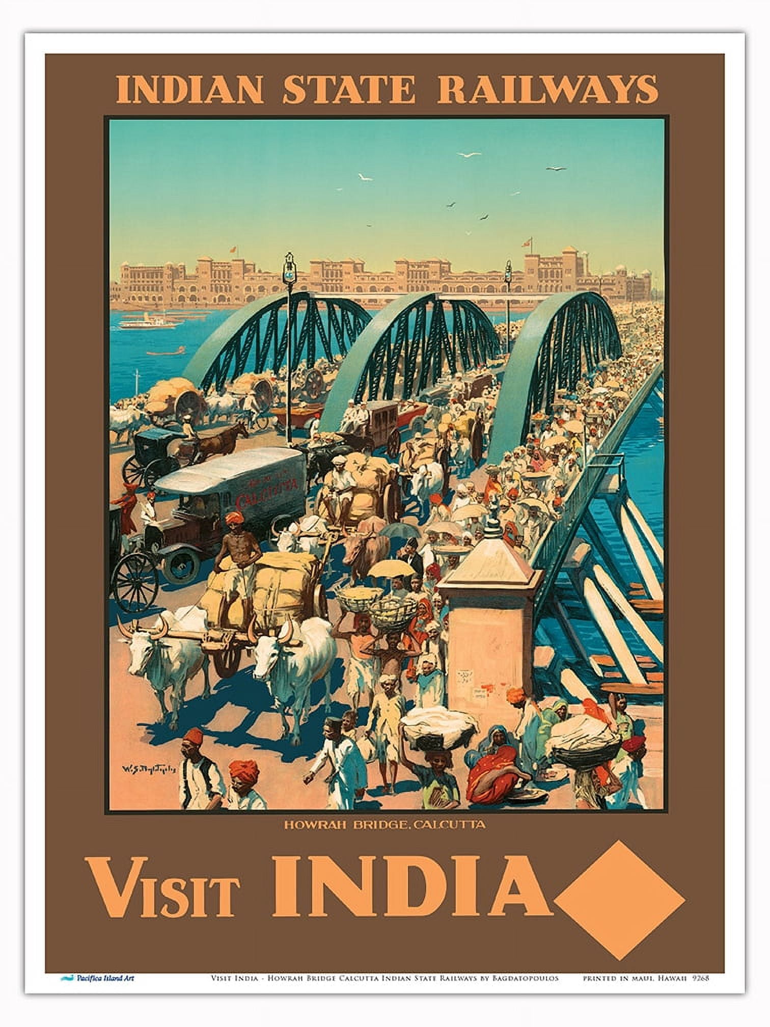 Visit India - Howrah Bridge Calcutta Indian State Railways - Vintage ...