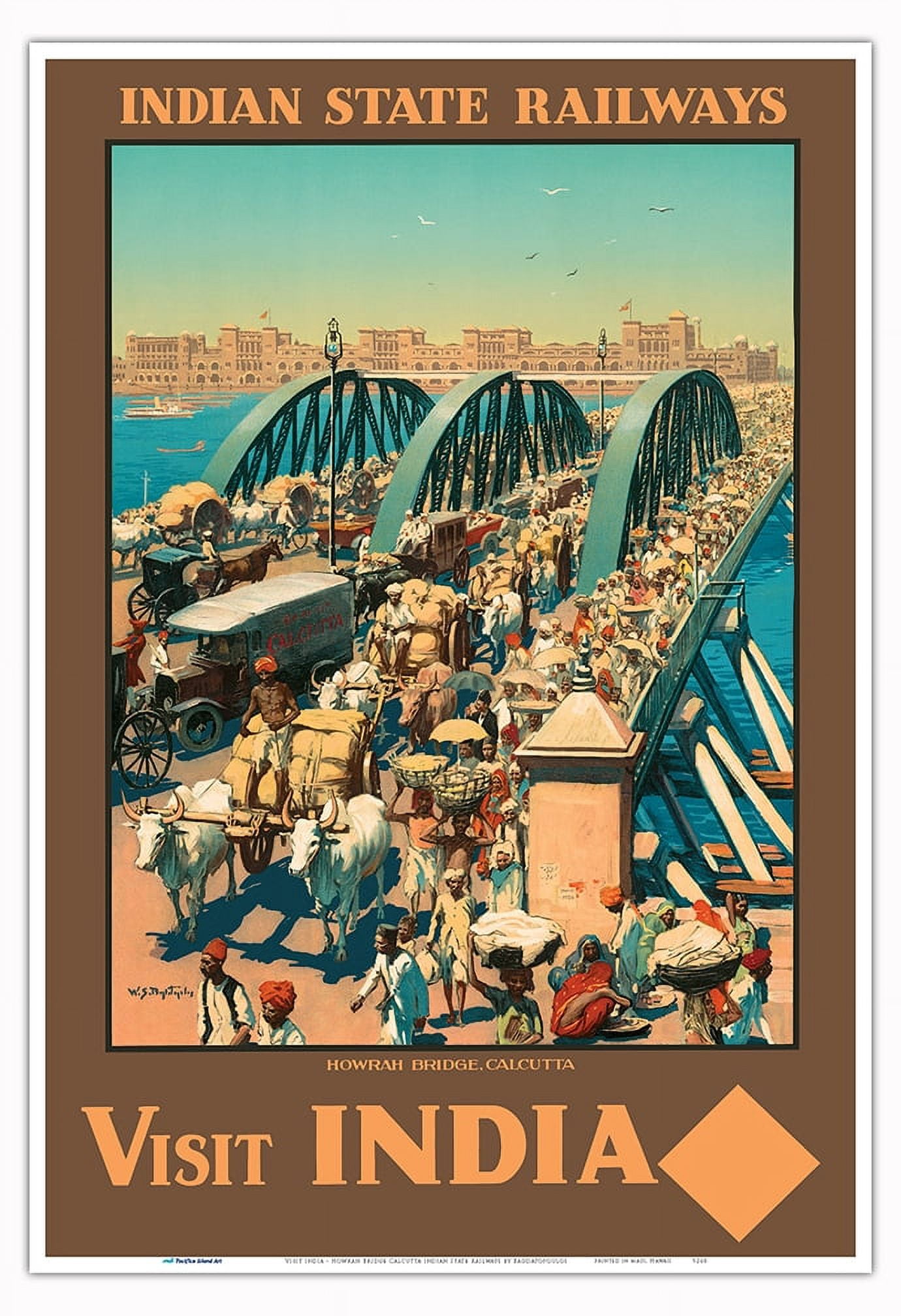 Visit India - Howrah Bridge Calcutta Indian State Railways - Vintage ...
