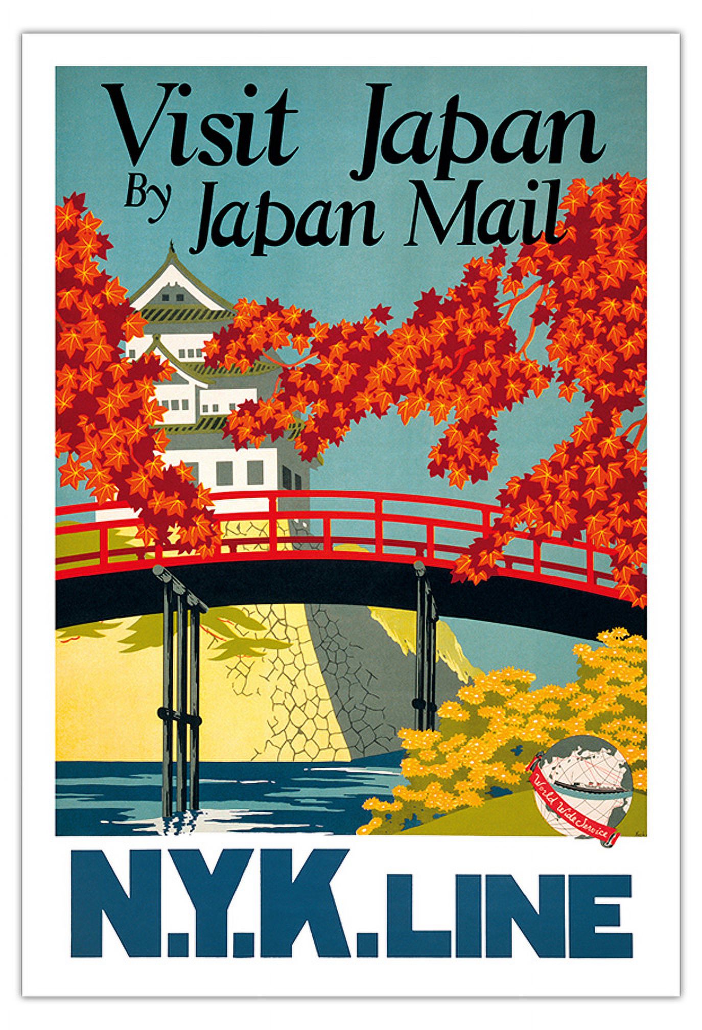 Visit Japan by Japan Mail - N.Y.K. Line (Nippon Yusen Kaisha) - Vintage ...