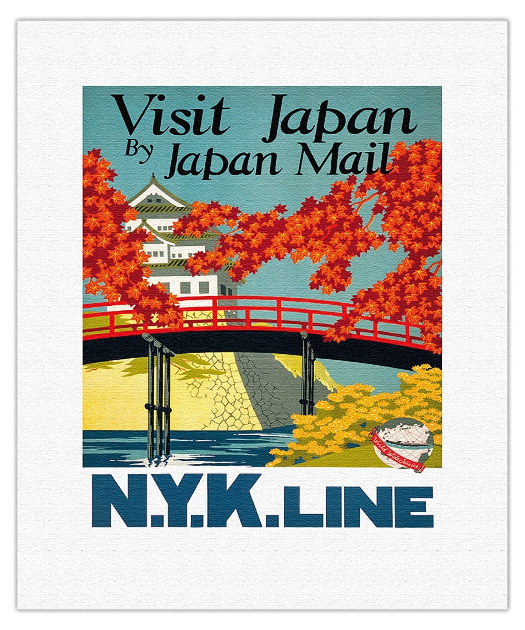 Visit Japan by Japan Mail - N.Y.K. Line (Nippon Yusen Kaisha) - Vintage ...