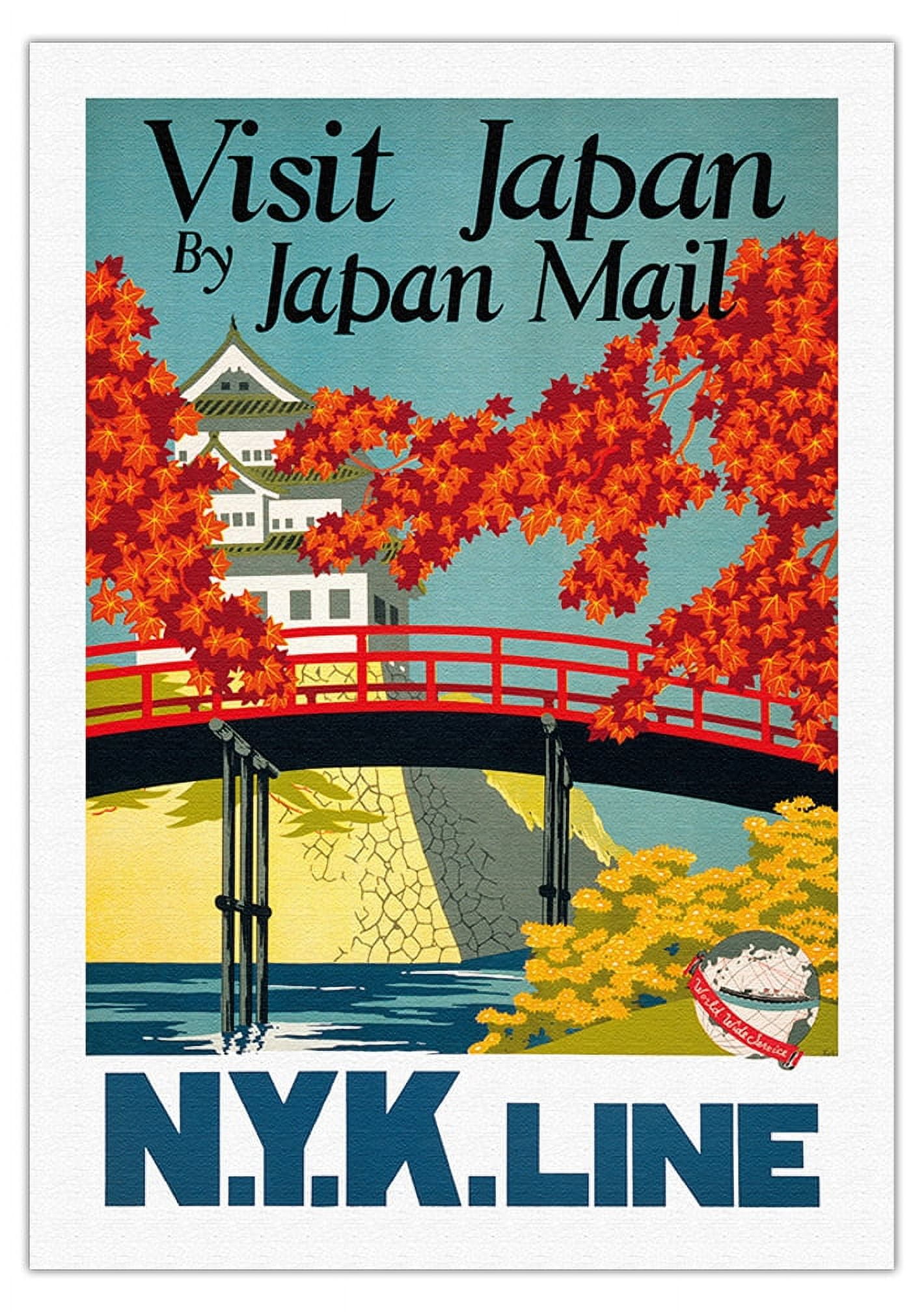 Visit Japan by Japan Mail - N.Y.K. Line (Nippon Yusen Kaisha) - Vintage ...