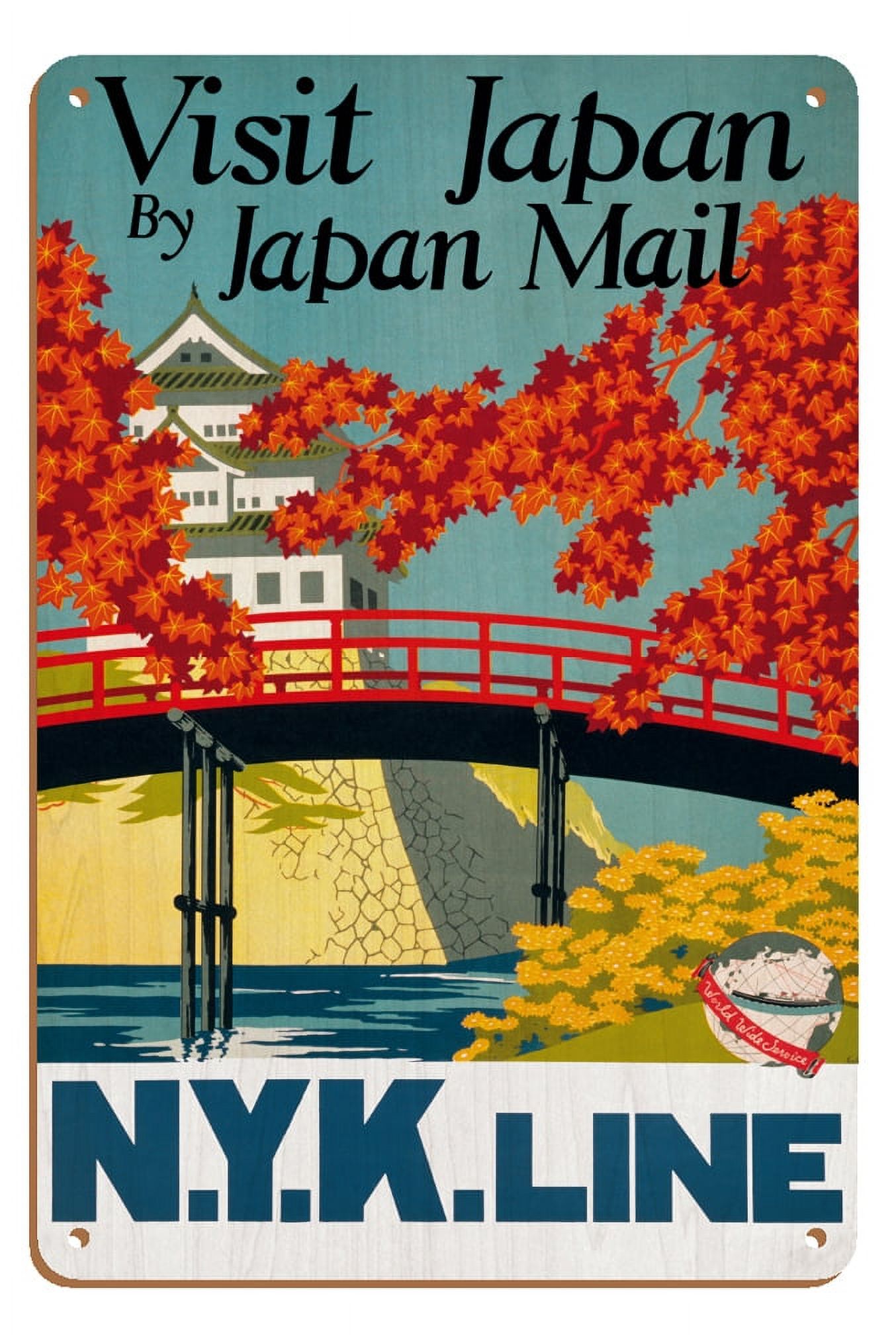 Visit Japan by Japan Mail - N.Y.K. Line (Nippon Yusen Kaisha) - Vintage ...