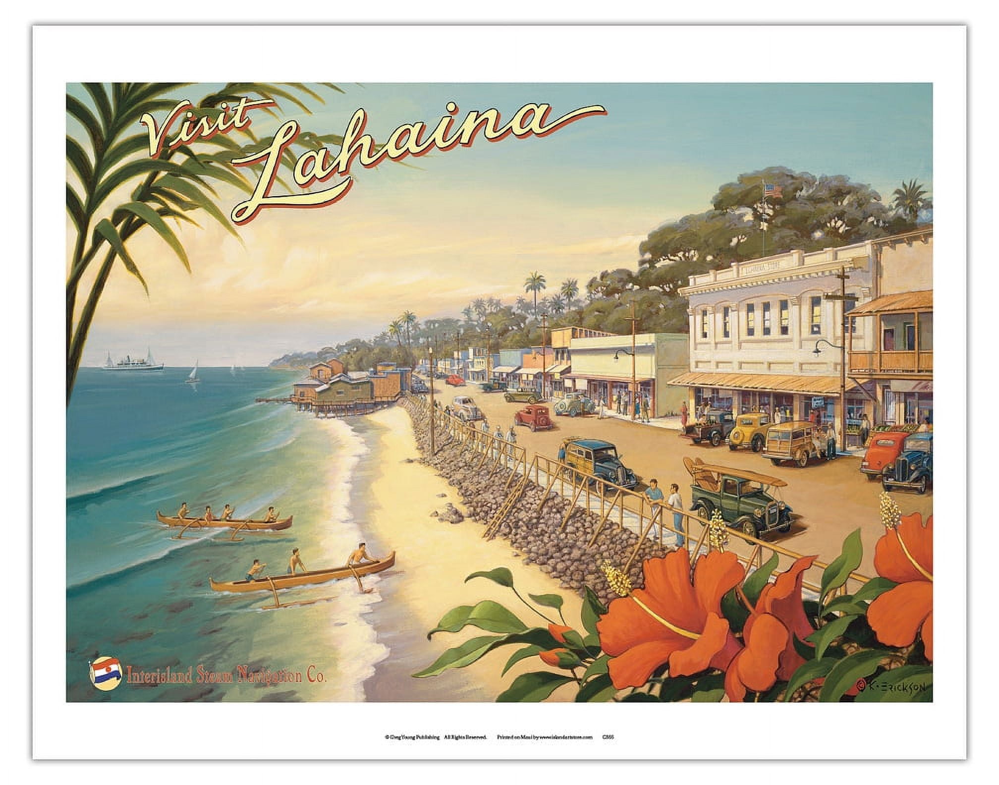 Visit Lahaina - Maui Hawaii - Vintage Hawaiian Travel Poster by Kerne ...