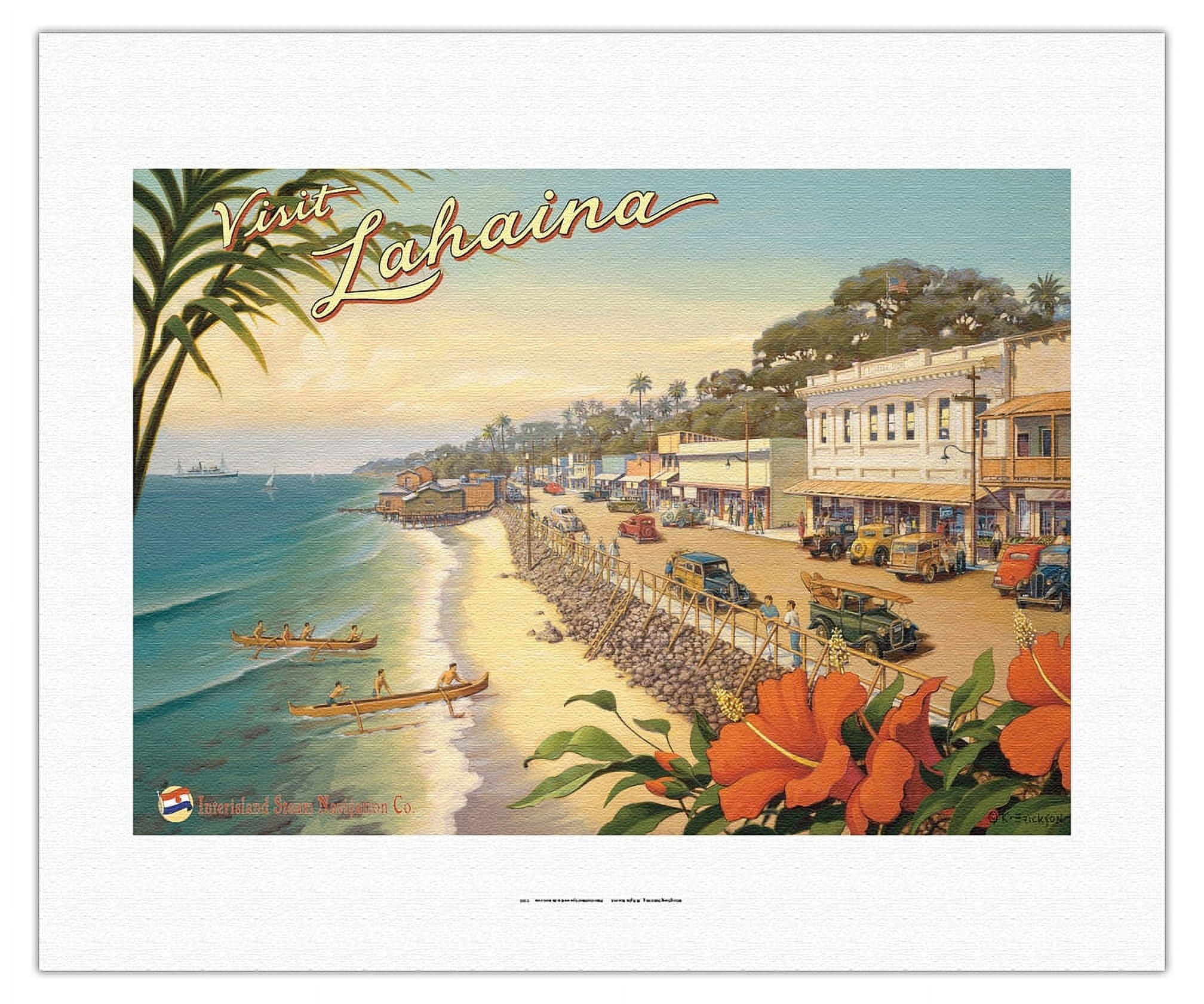 Visit Lahaina - Maui Hawaii - Vintage Hawaiian Travel Poster by Kerne ...
