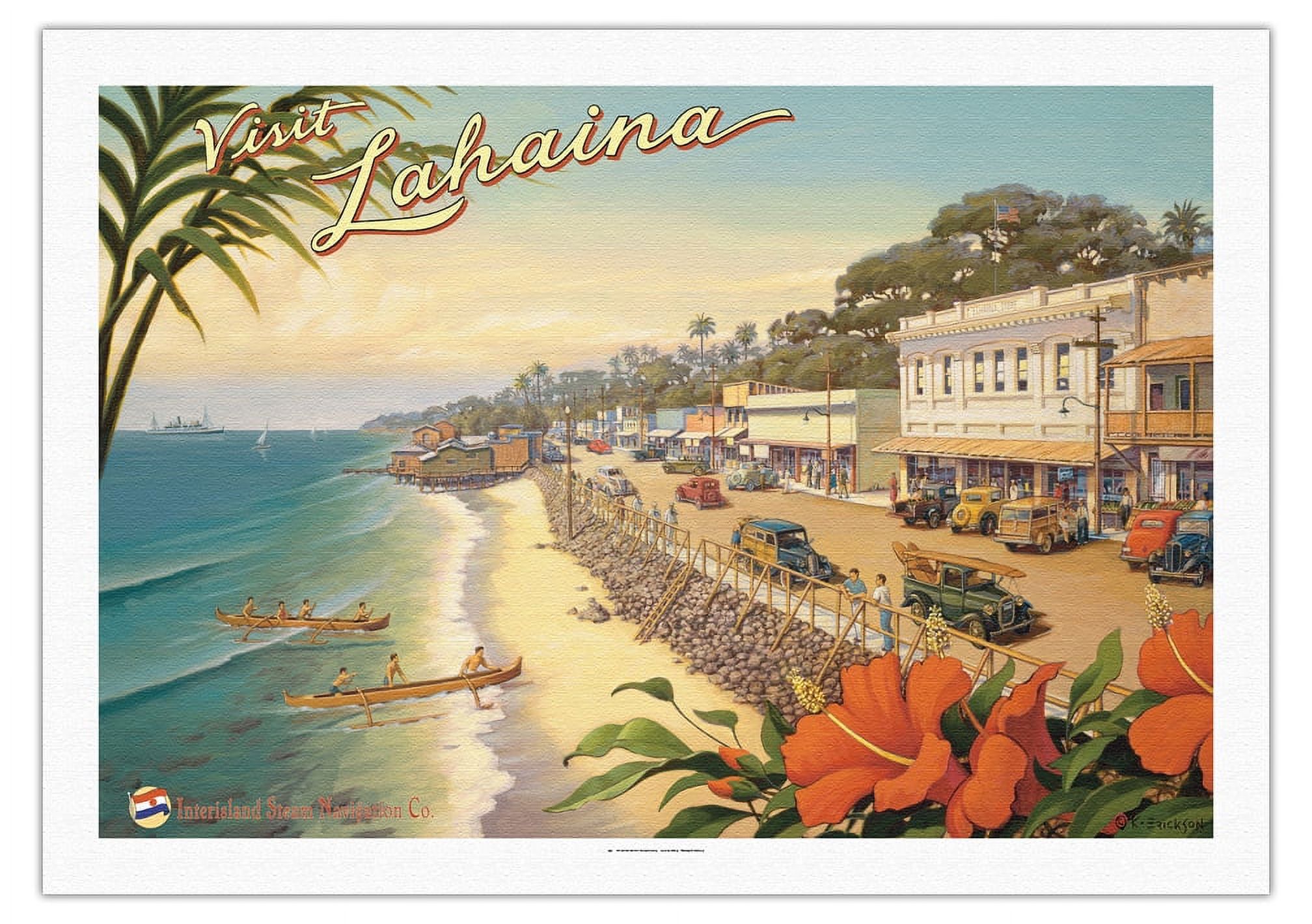 Visit Lahaina - Maui Hawaii - Vintage Hawaiian Travel Poster by Kerne ...