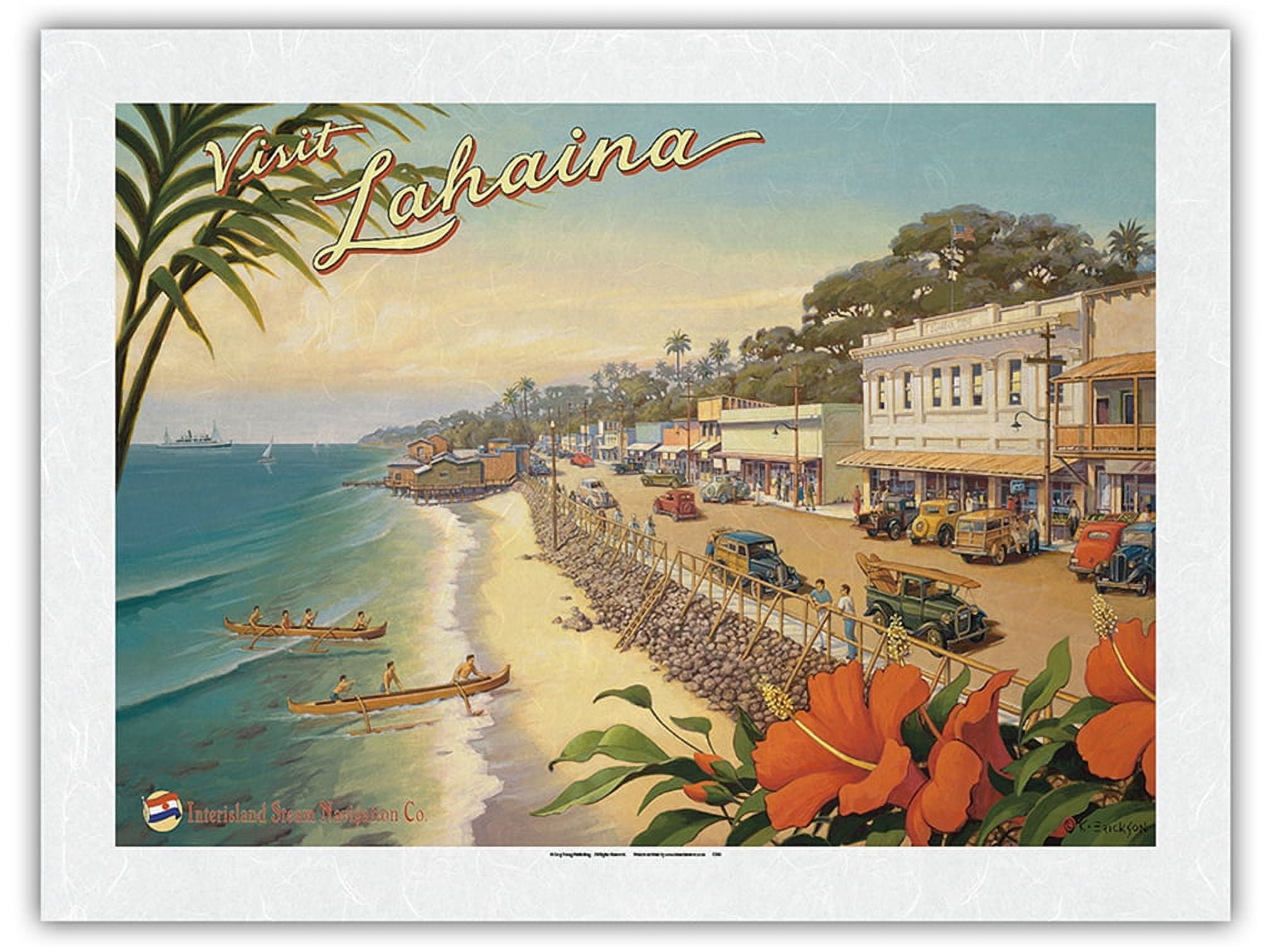 Visit Lahaina - Maui Hawaii - Vintage Hawaiian Travel Poster by Kerne ...