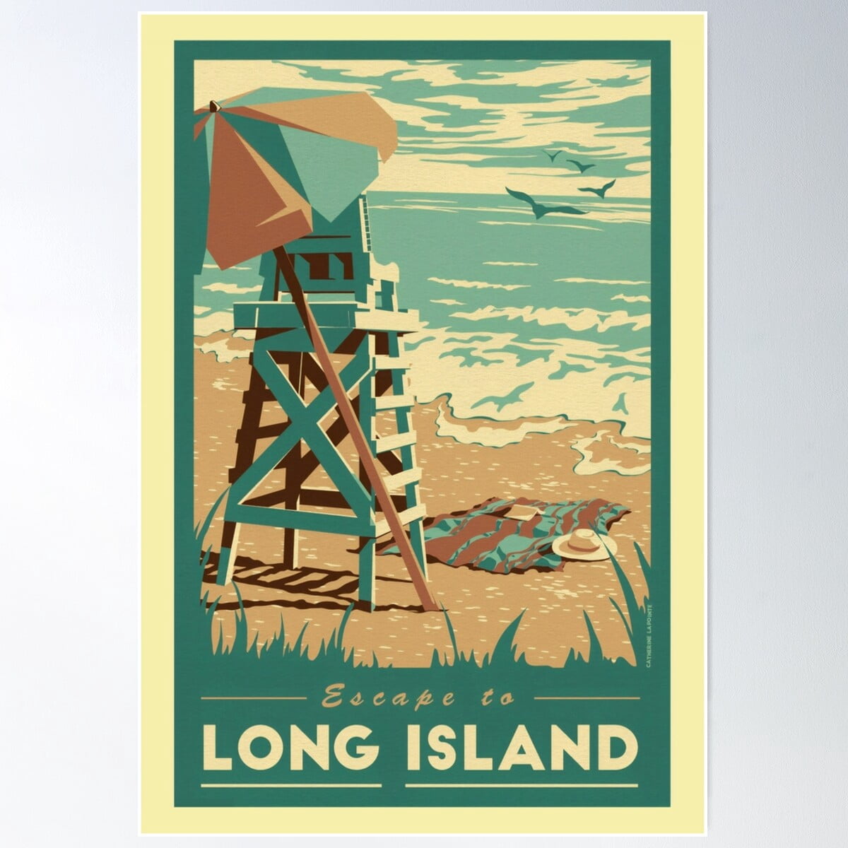 Visit Long Island Poster Wall Art, Modern Wall Decor For Living Room ...
