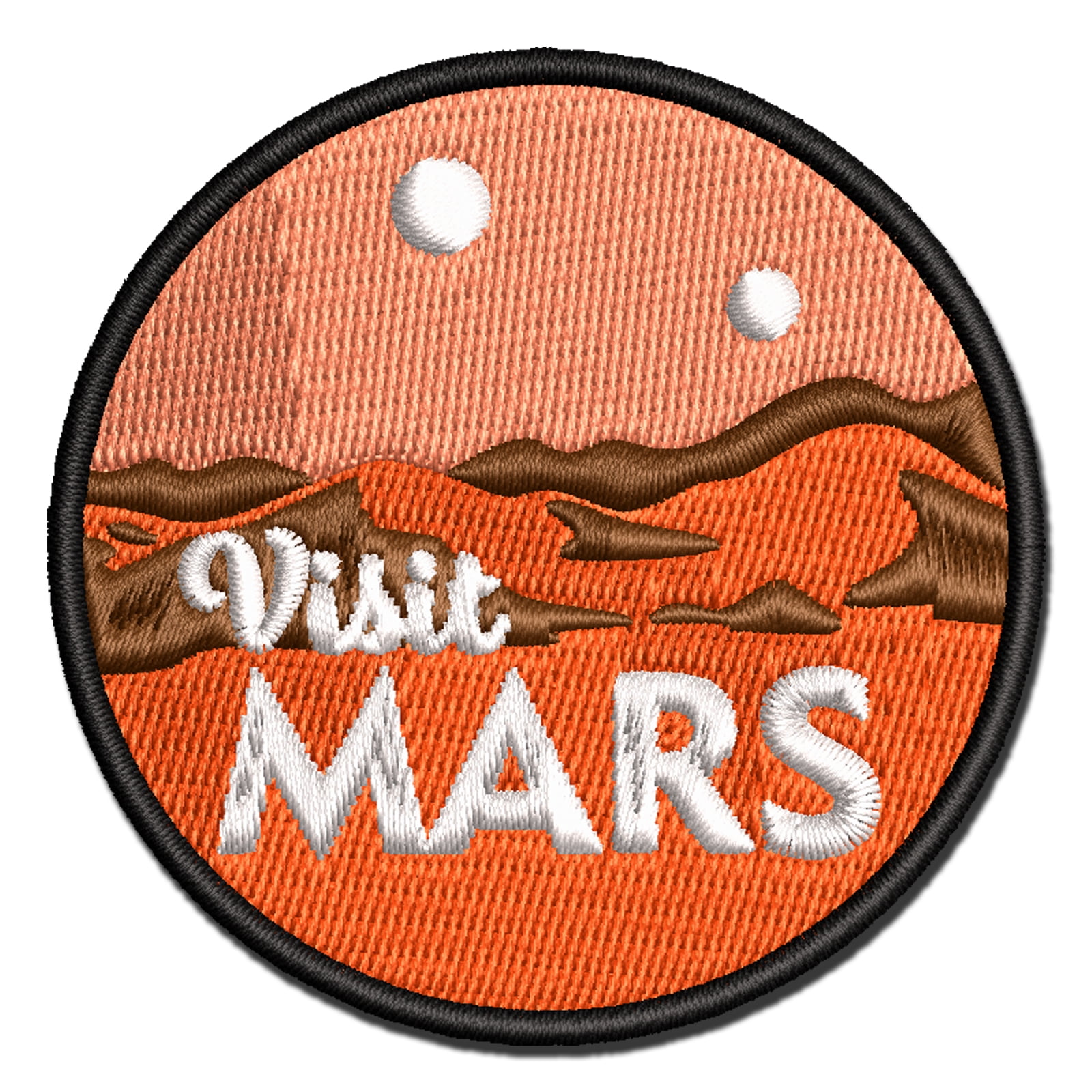 Visit Mars Science Fiction Destination Applique Multi-Color Embroidered ...
