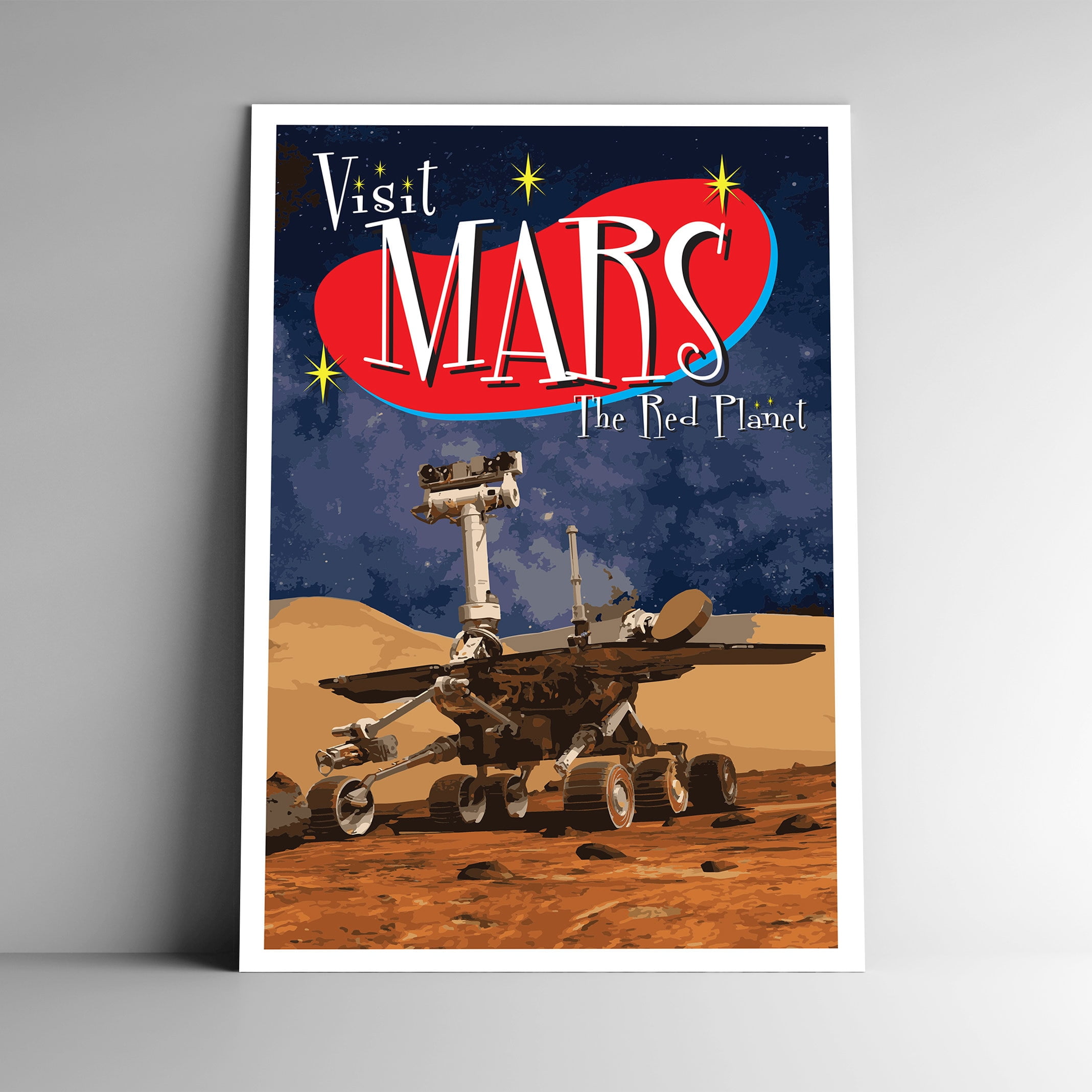 Visit Mars Vintage Travel Poster / Postcard WPA Style Retro 1950s 1960s ...