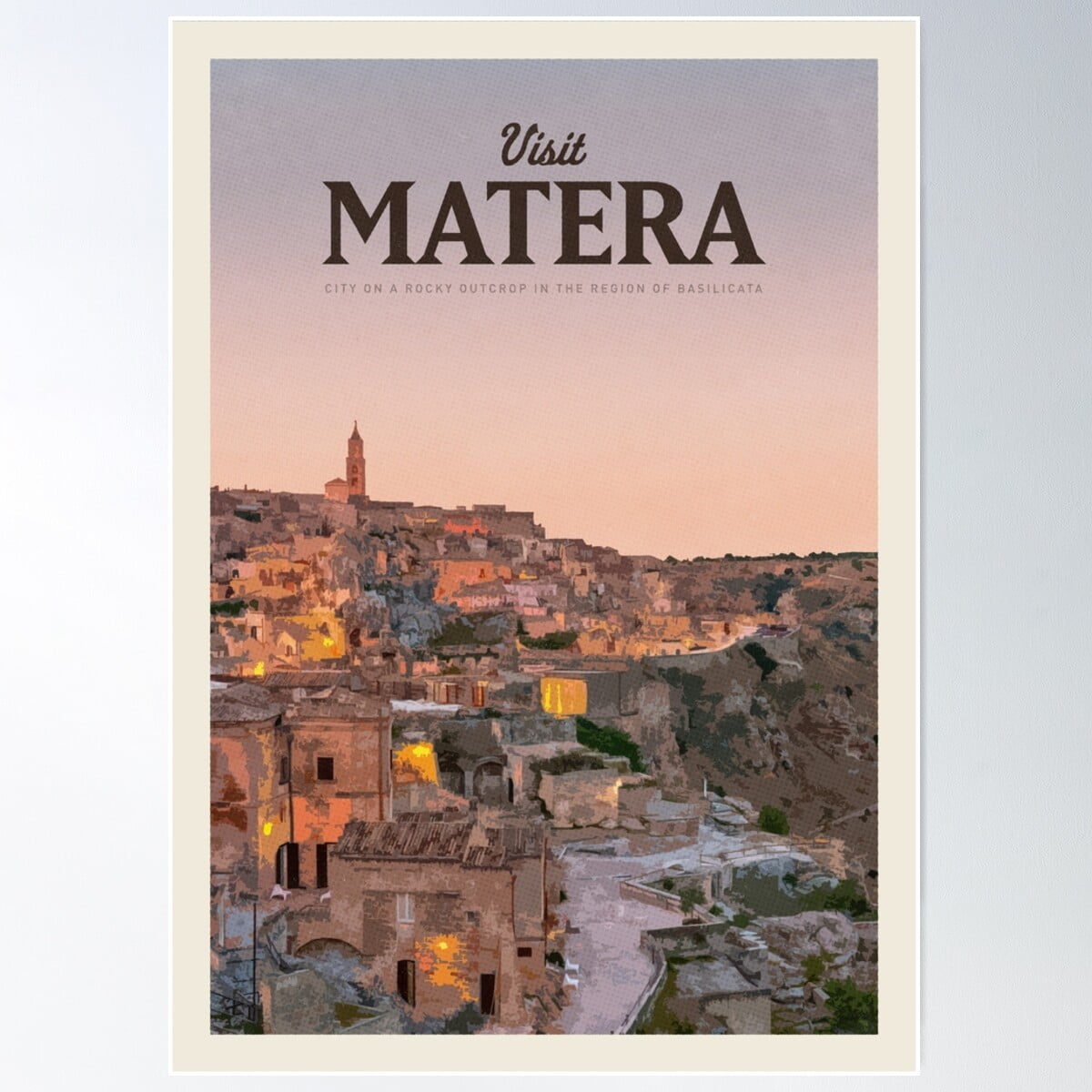 Visit Matera Poster Wall Art, Modern Wall Decor For Living Room Bedroom ...