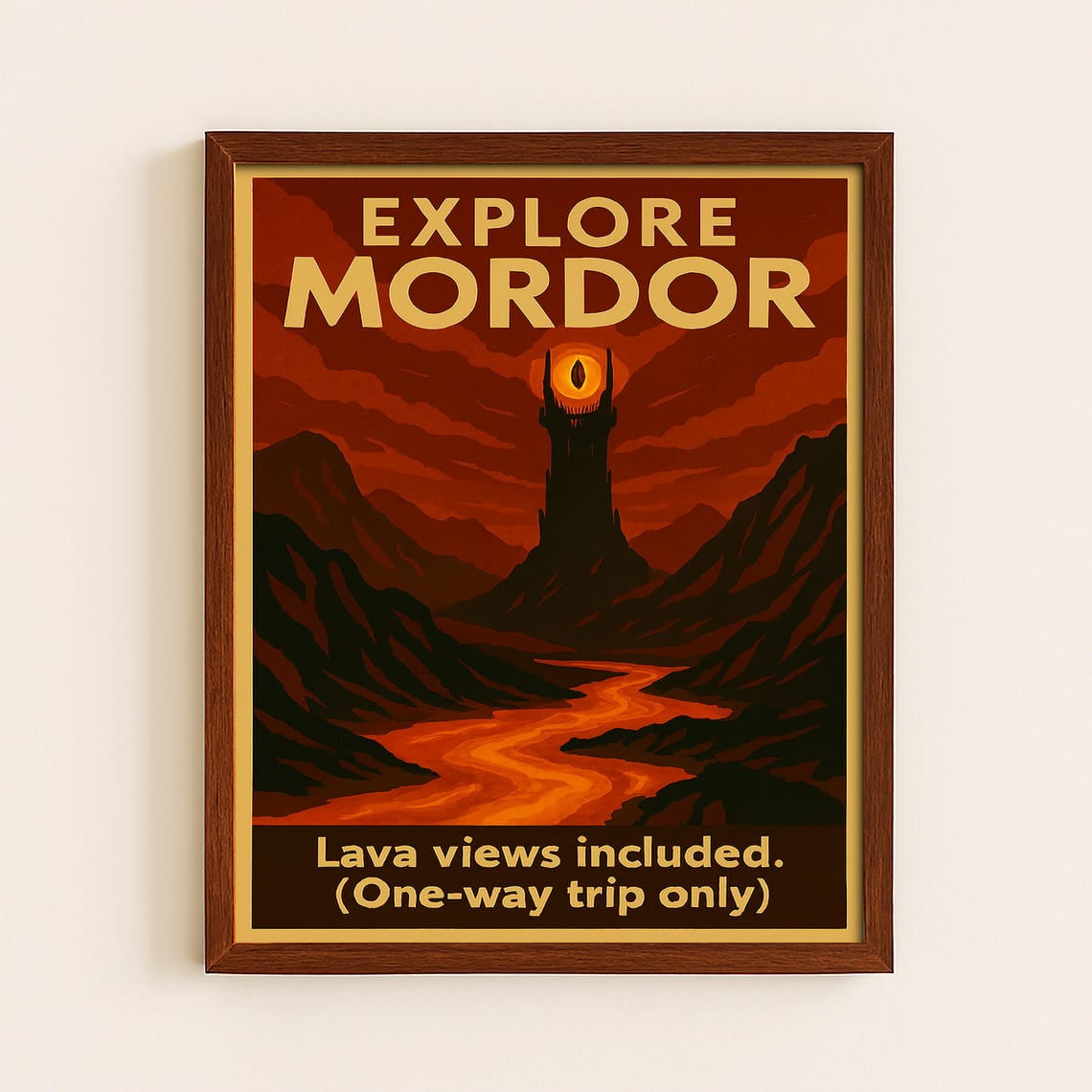 Visit Mordor Travel, Lord Of The Rings Wall Art, Middle Earth Print ...