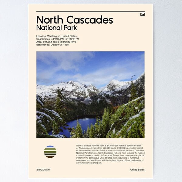 Visit North Cascades National Park, United States (Travel Poster ...