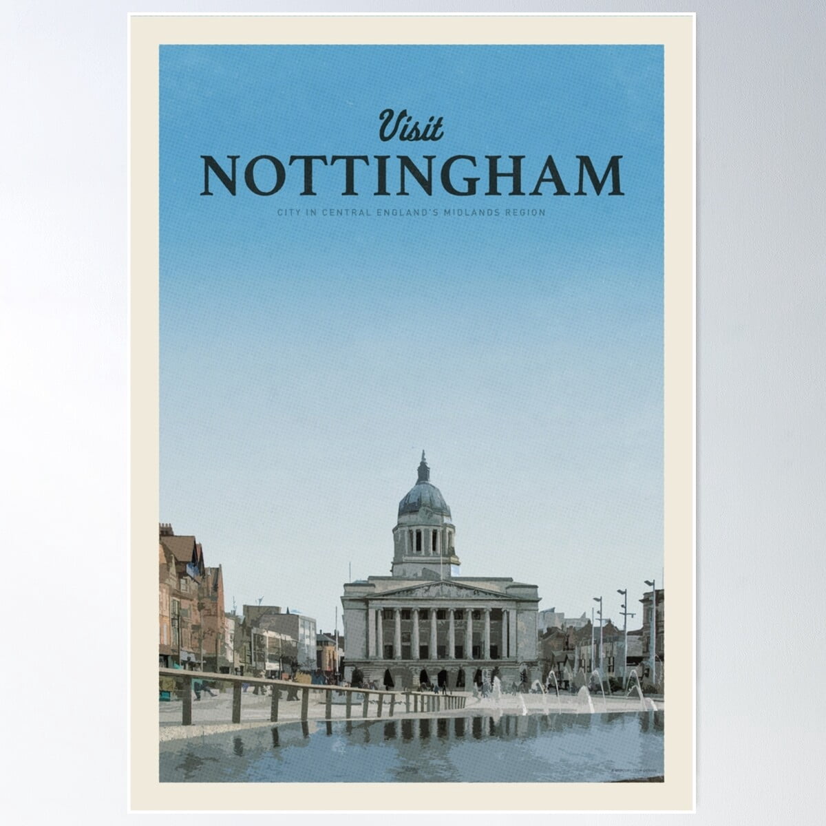 Visit Nottingham Poster Wall Art, Modern Wall Decor For Living Room ...