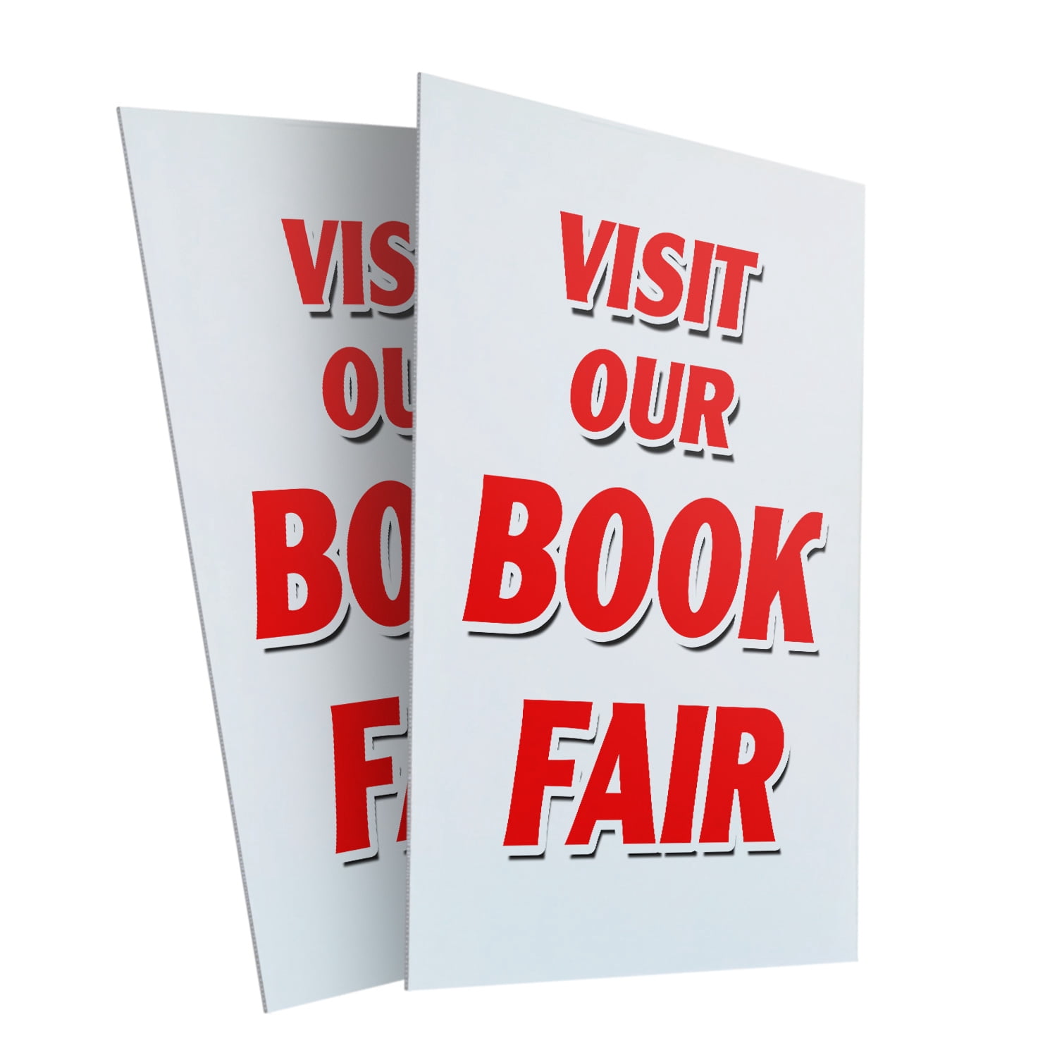 Visit Our Book Fair (2-PACK) 24" x 36" Plastic Signs | Sign Insert 4mm ...