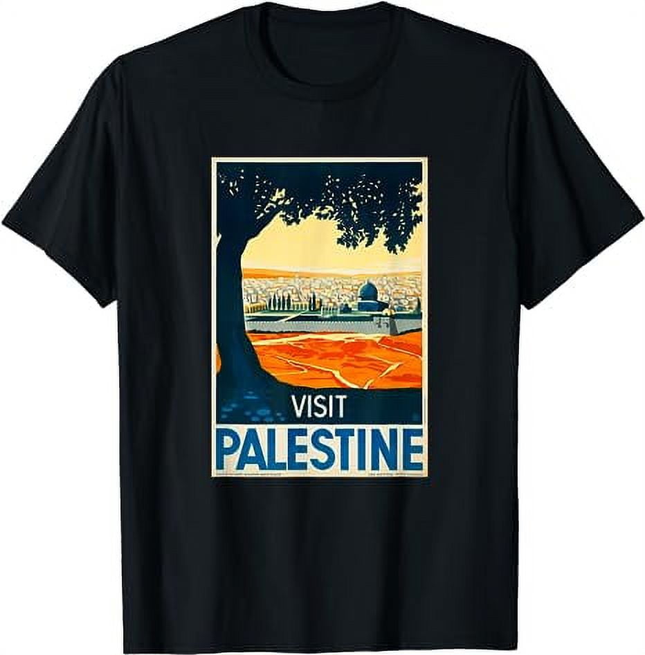 Visit Palestine Vintage Middle East Poster T-Shirt - Walmart.com