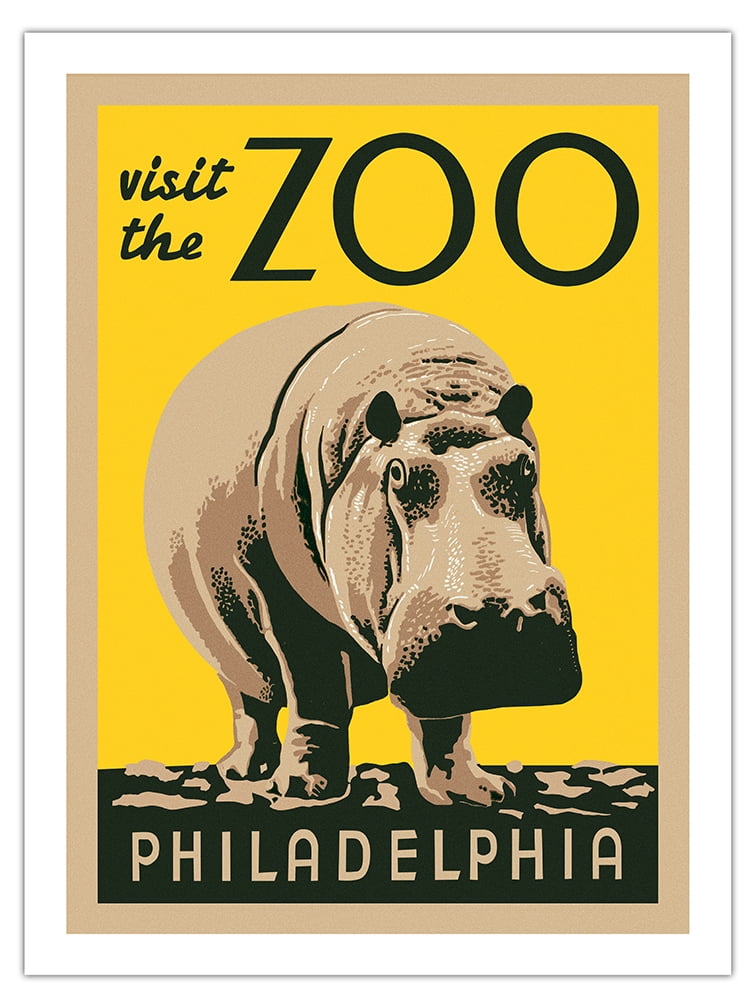 Visit the Philadelphia Zoo - Hippopotamus - WPA Federal Art Project ...