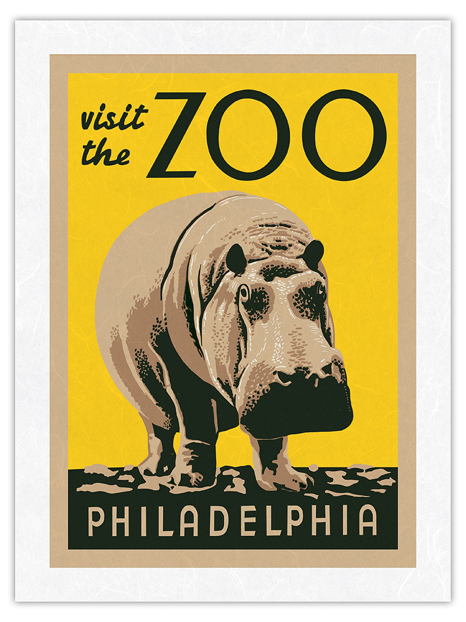 Visit the Philadelphia Zoo - Hippopotamus - WPA Federal Art Project ...