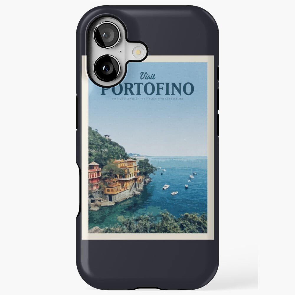 Visit Portofino Italy Seaside Village Art iPhone Case 17 to 11 Pro Max ...