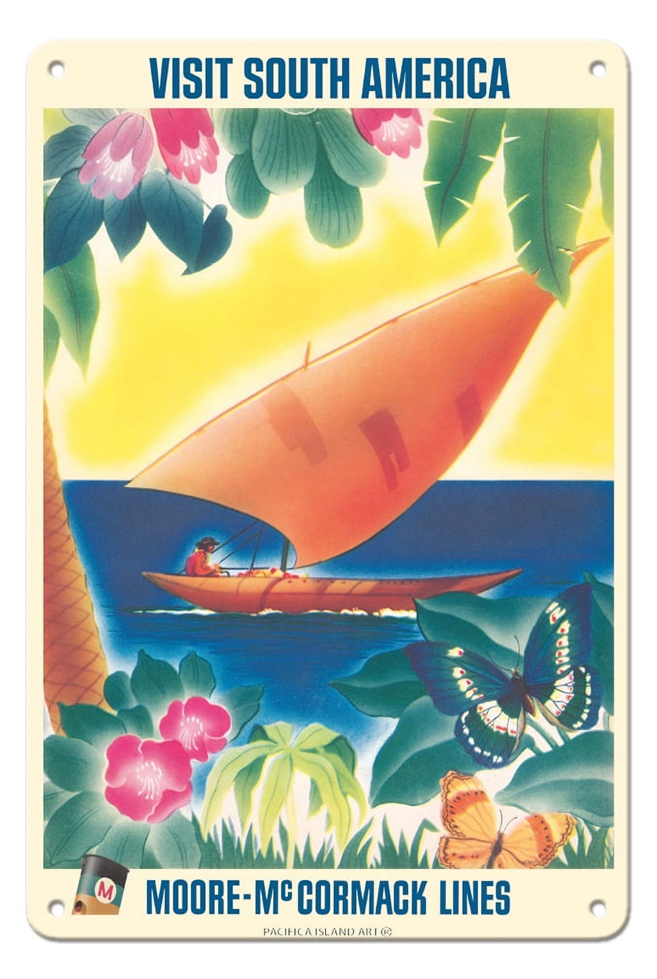 Visit South America - Sailboat - Moore-McCormack Lines - Vintage Ocean ...