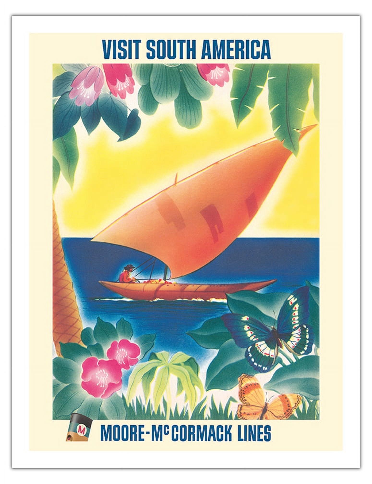 Visit South America - Sailboat - Moore-McCormack Lines - Vintage Ocean ...