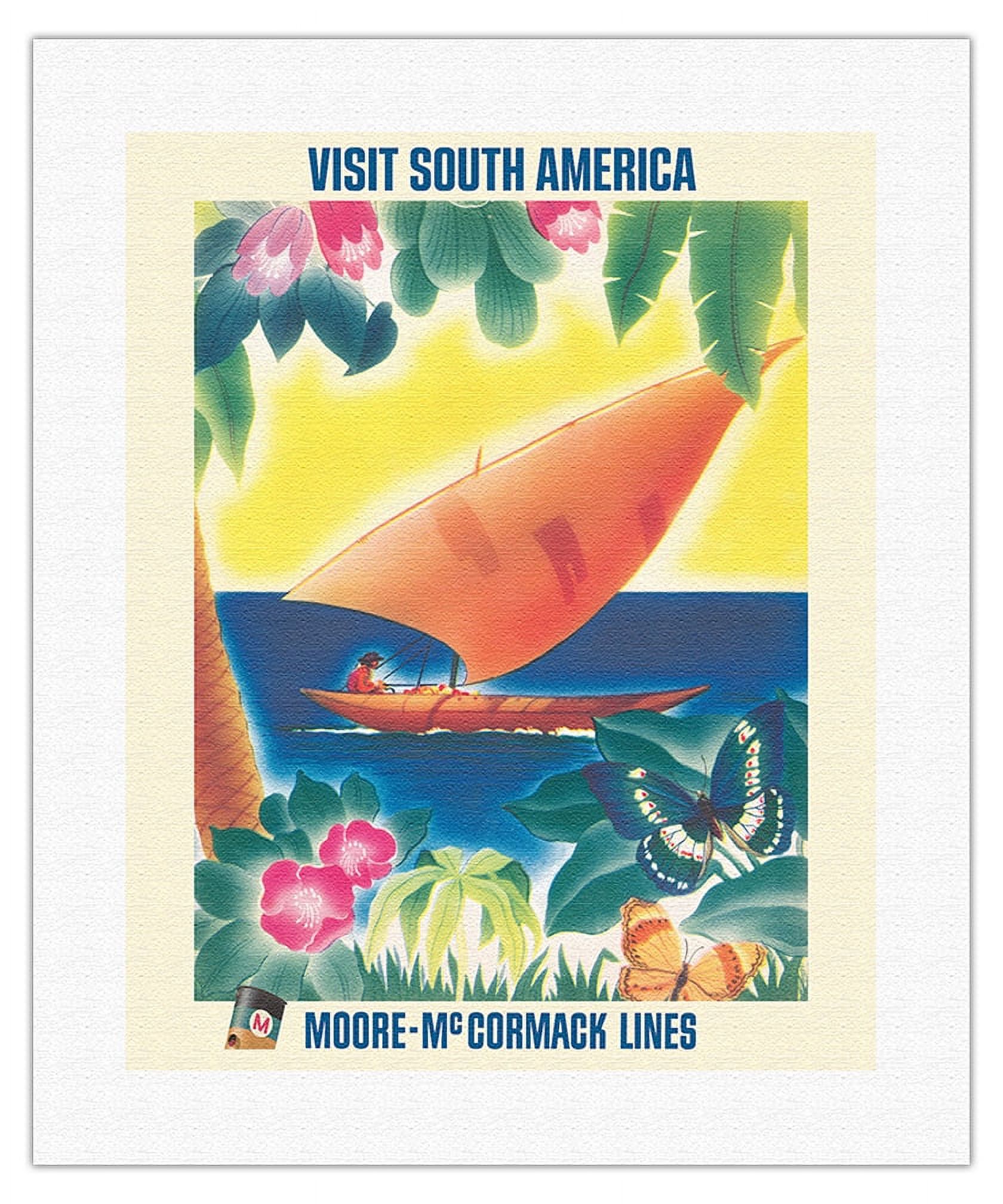 Visit South America - Sailboat - Moore-McCormack Lines - Vintage Ocean ...