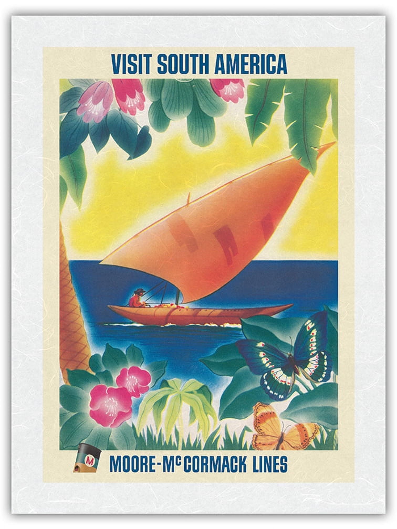 Visit South America - Sailboat - Moore-McCormack Lines - Vintage Ocean ...