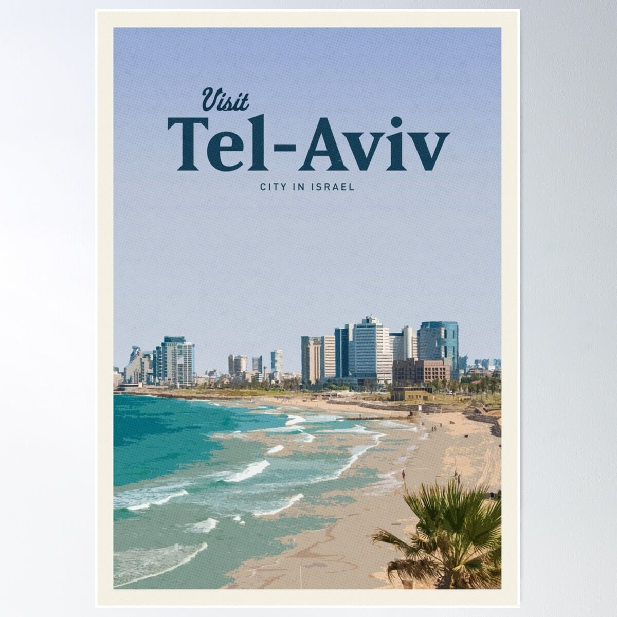 Visit Tel-Aviv Poster Wall Art, Modern Wall Decor For Living Room Bedroom, 24x36 UNFRAMED ...