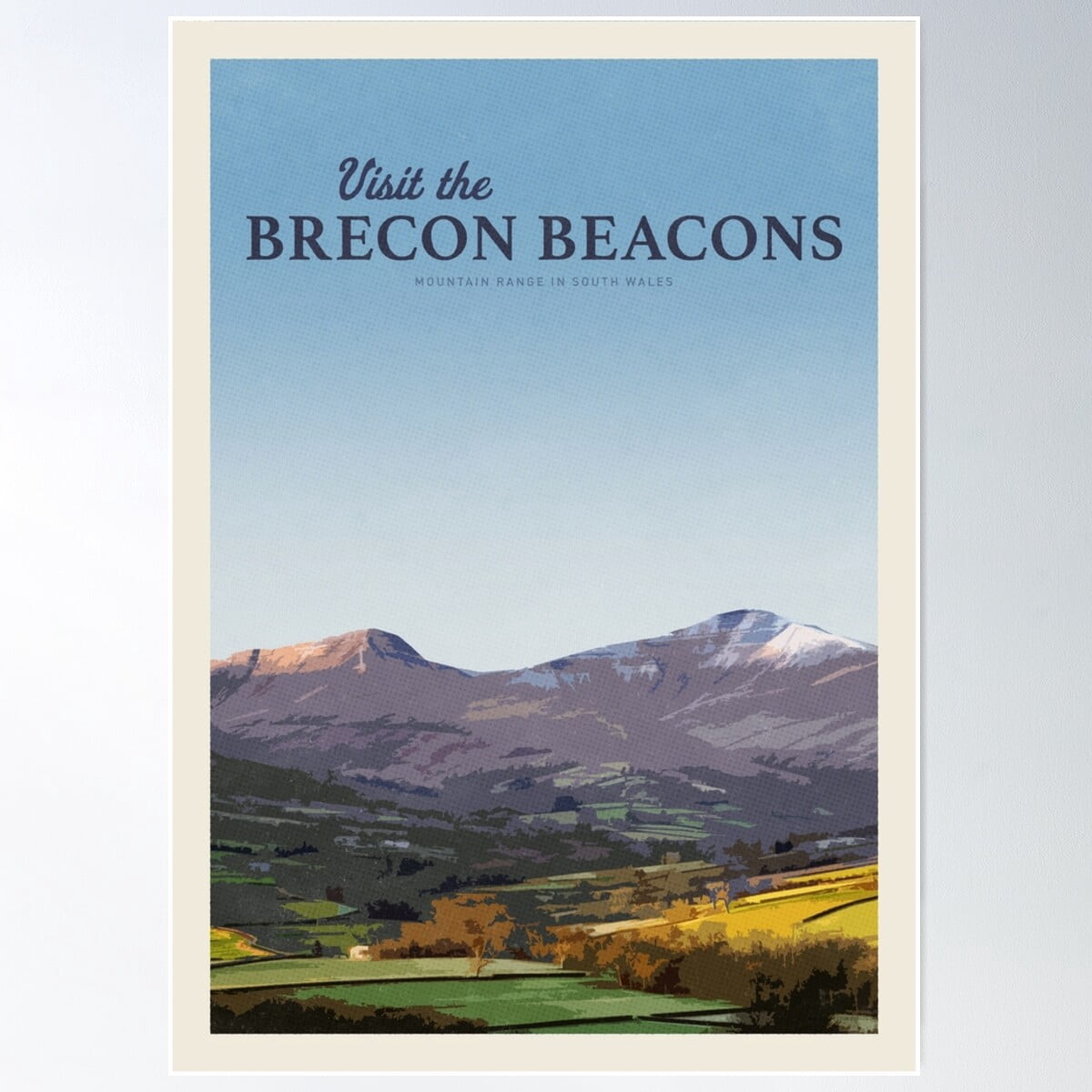 Visit The Brecon Beacons Poster Wall Art, Modern Wall Decor For Living ...