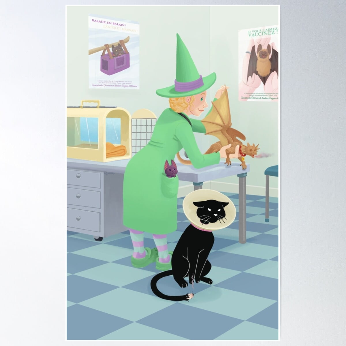 Visit To The Vet Poster Wall Art, Modern Wall Decor For Living Room ...