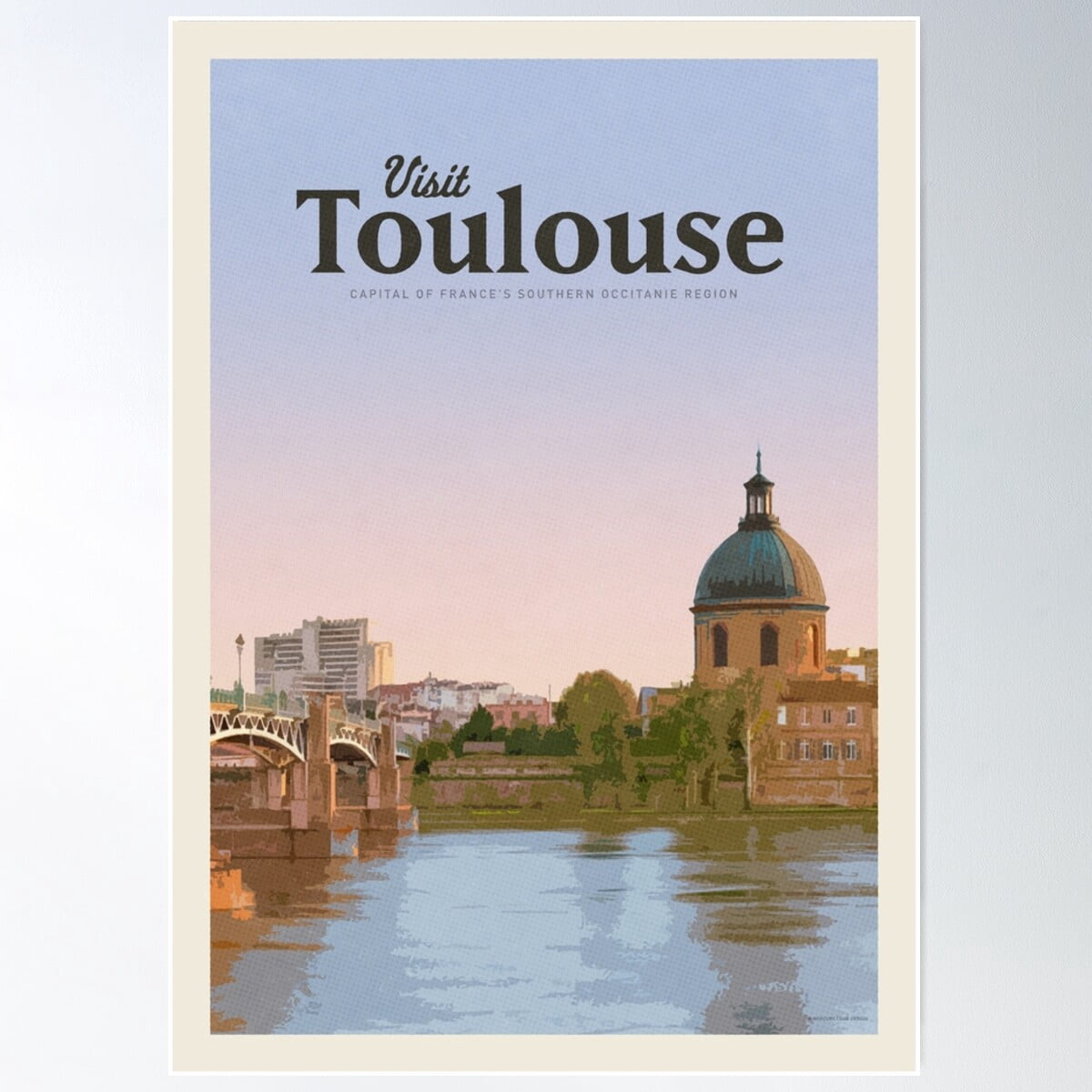 Visit Toulouse Poster Wall Art, Modern Wall Decor For Living Room ...