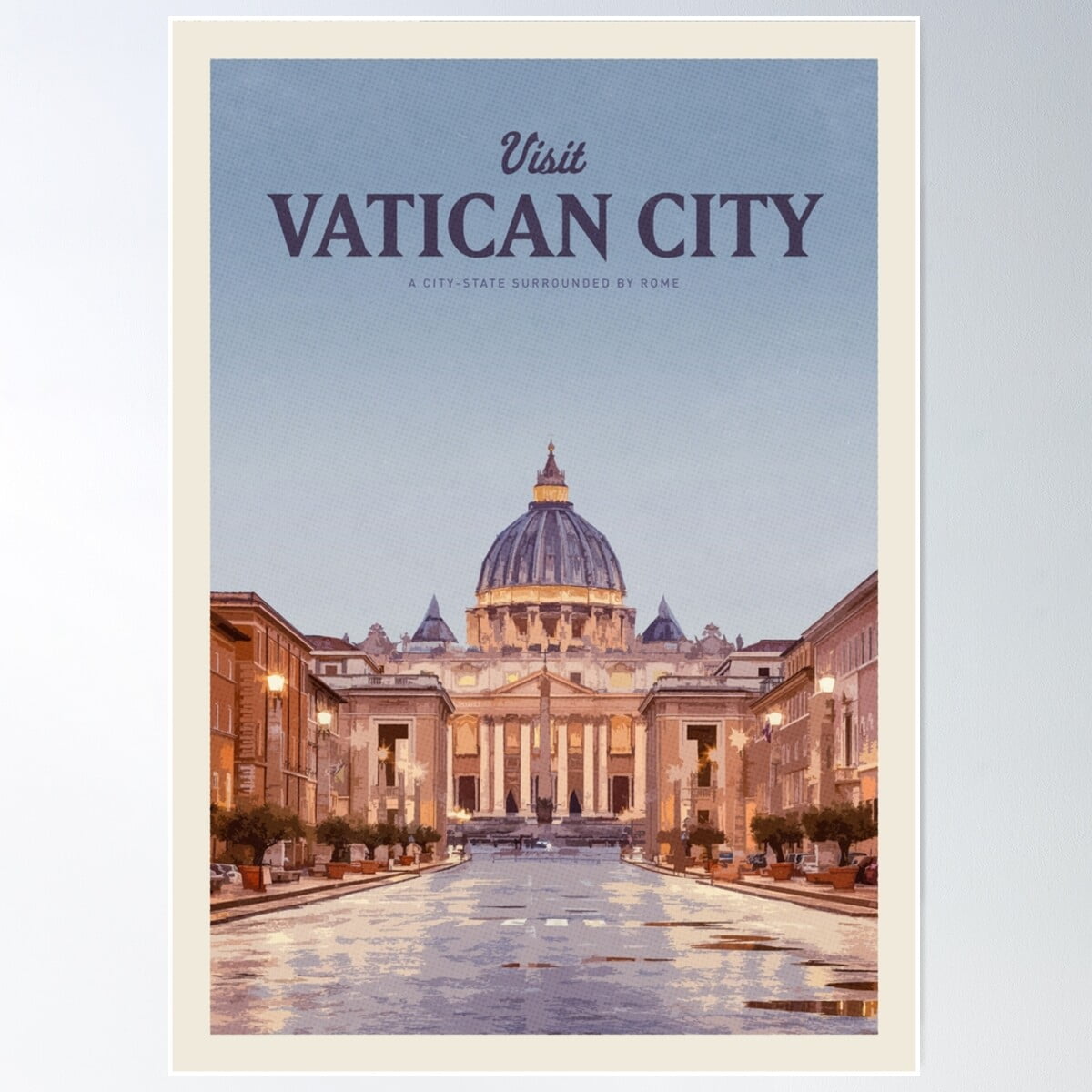 Visit Vatican City Poster Wall Art, Modern Wall Decor For Living Room ...