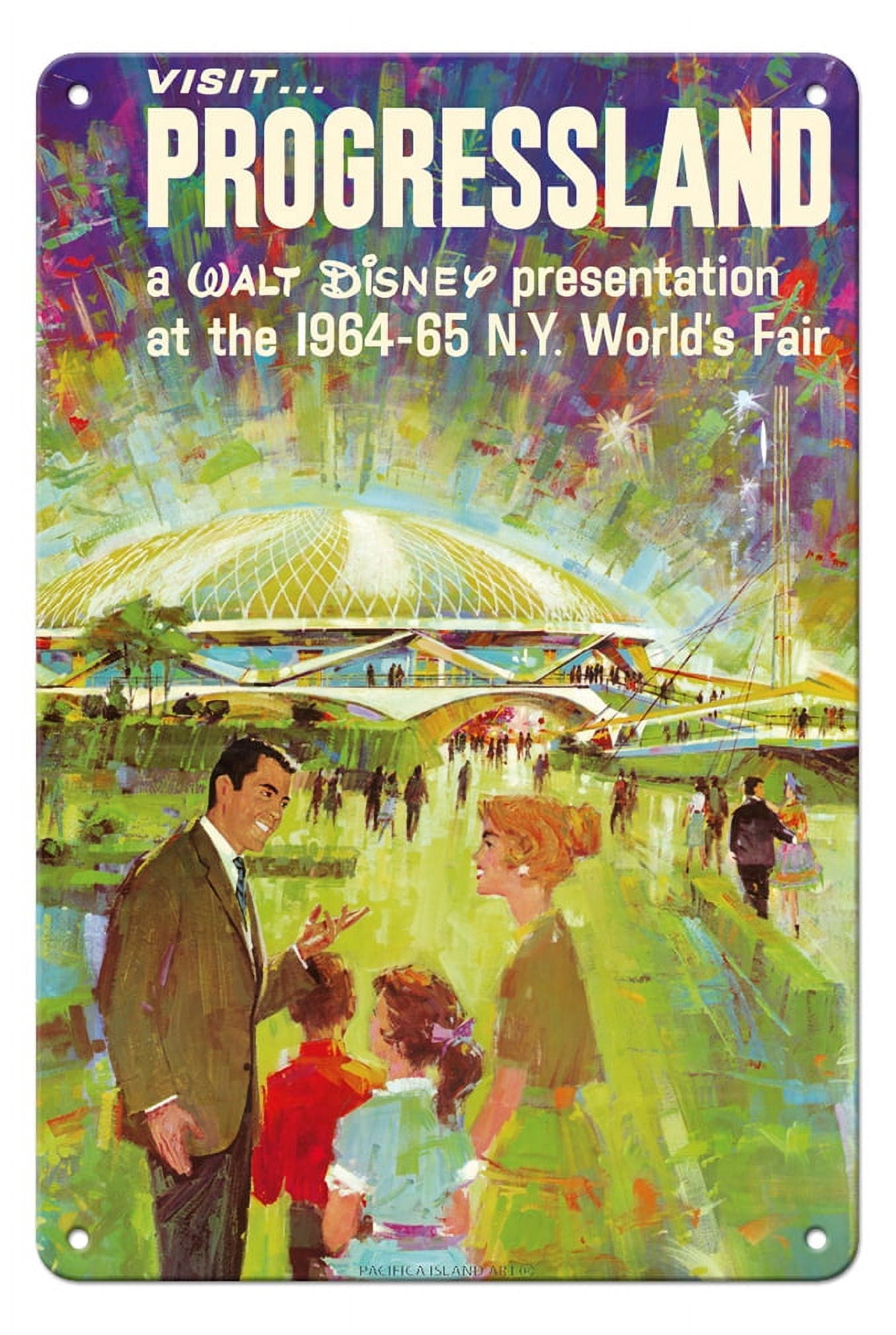 Visit Walt Disney’s Progressland - 1964 New York World’s Fair - Vintage Travel Poster c.1960s ...
