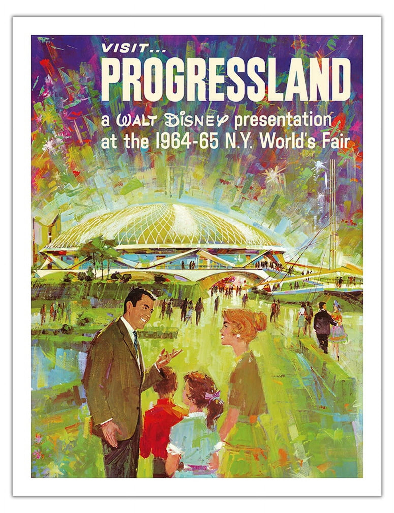 Visit Walt Disney’s Progressland - 1964 New York World’s Fair - Vintage Travel Poster c.1960s ...