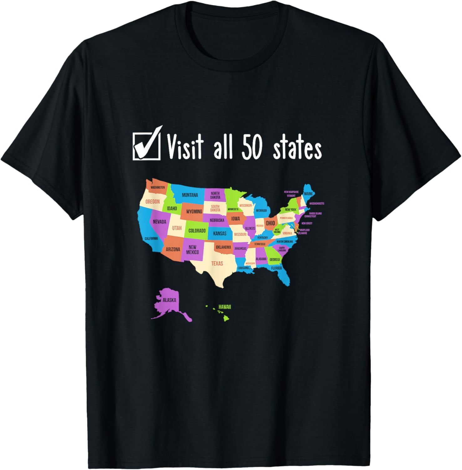 Visit all 50 states Gift USA Bucket list T-Shirt - Walmart.com