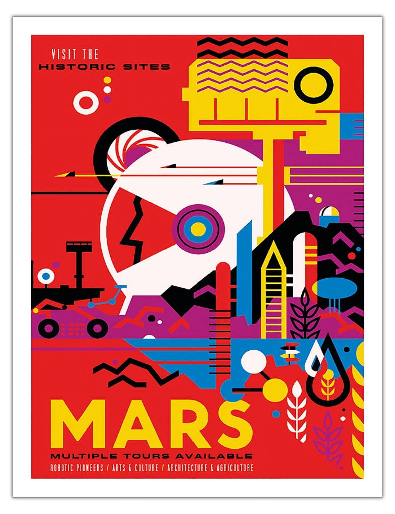 Visit the Historic Sites on Mars - NASA Exoplanet Travel Poster - Fine ...