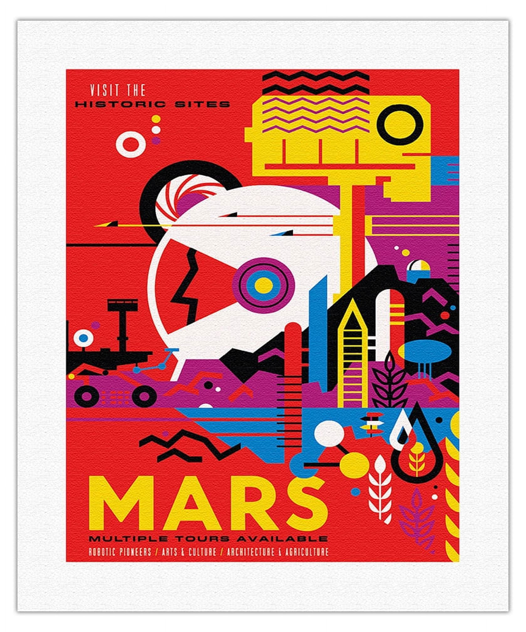 Visit the Historic Sites on Mars - NASA Exoplanet Travel Poster - Fine ...