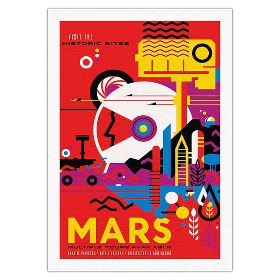Visit the Historic Sites on Mars - NASA Exoplanet Travel Poster - Fine ...