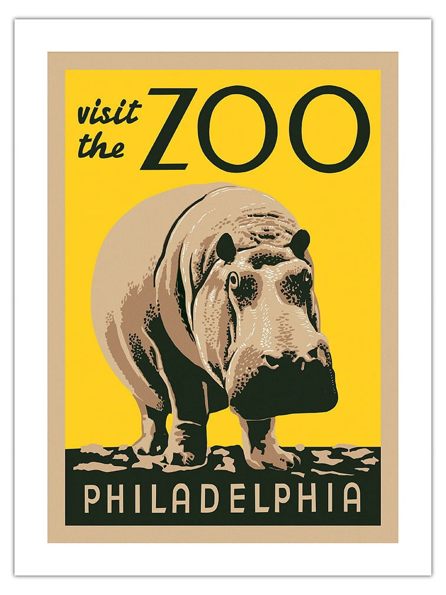 Visit the Philadelphia Zoo - Hippopotamus - WPA Federal Art Project ...
