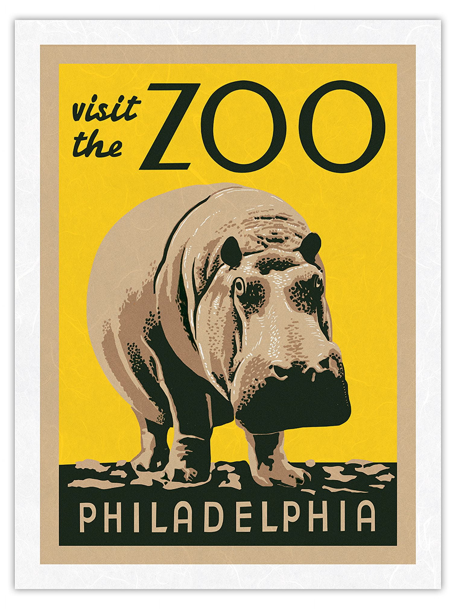 Visit the Philadelphia Zoo - Hippopotamus - WPA Federal Art Project ...