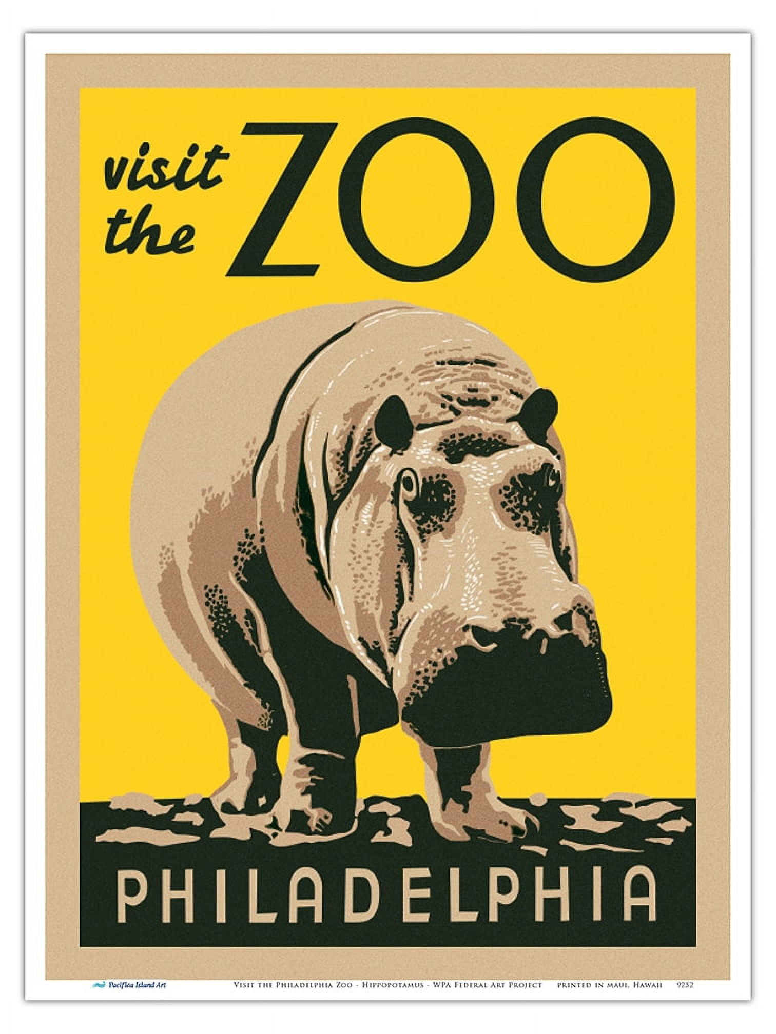 Visit the Philadelphia Zoo - Hippopotamus - WPA Federal Art Project ...
