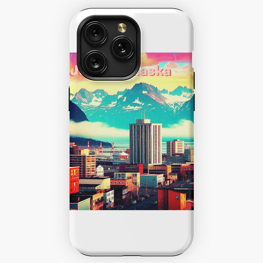 Visiting State Capitals Juneau Alaska Retro Art iPhone Case 17 through ...
