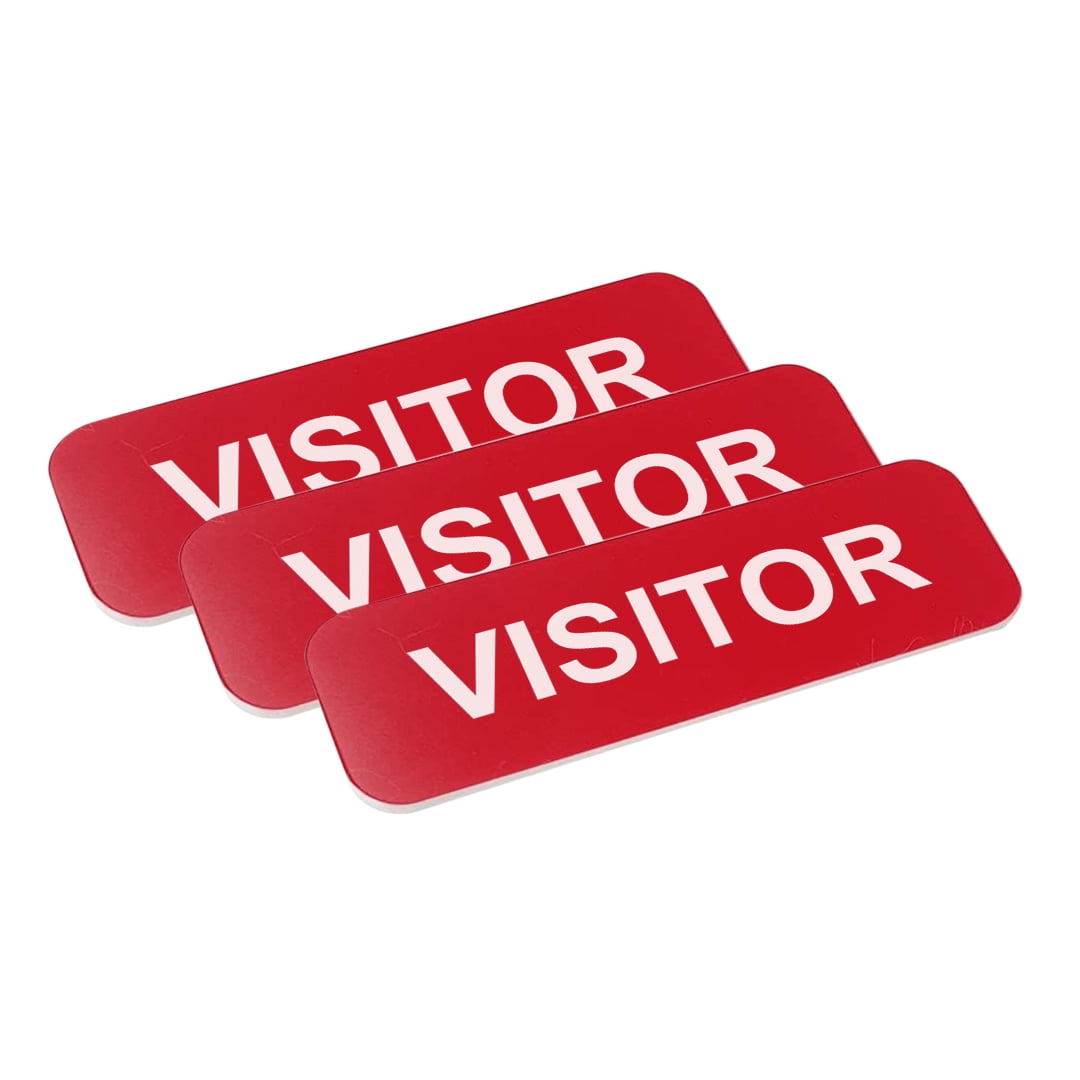 Visitor 1 x 3" Name Tag, Red (3 Pack) - Walmart.com