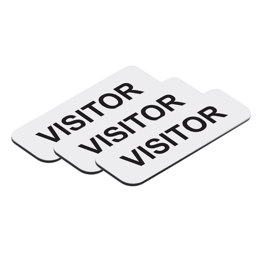 Visitor 1 x 3" Name Tag, White (3 Pack) - Walmart.com