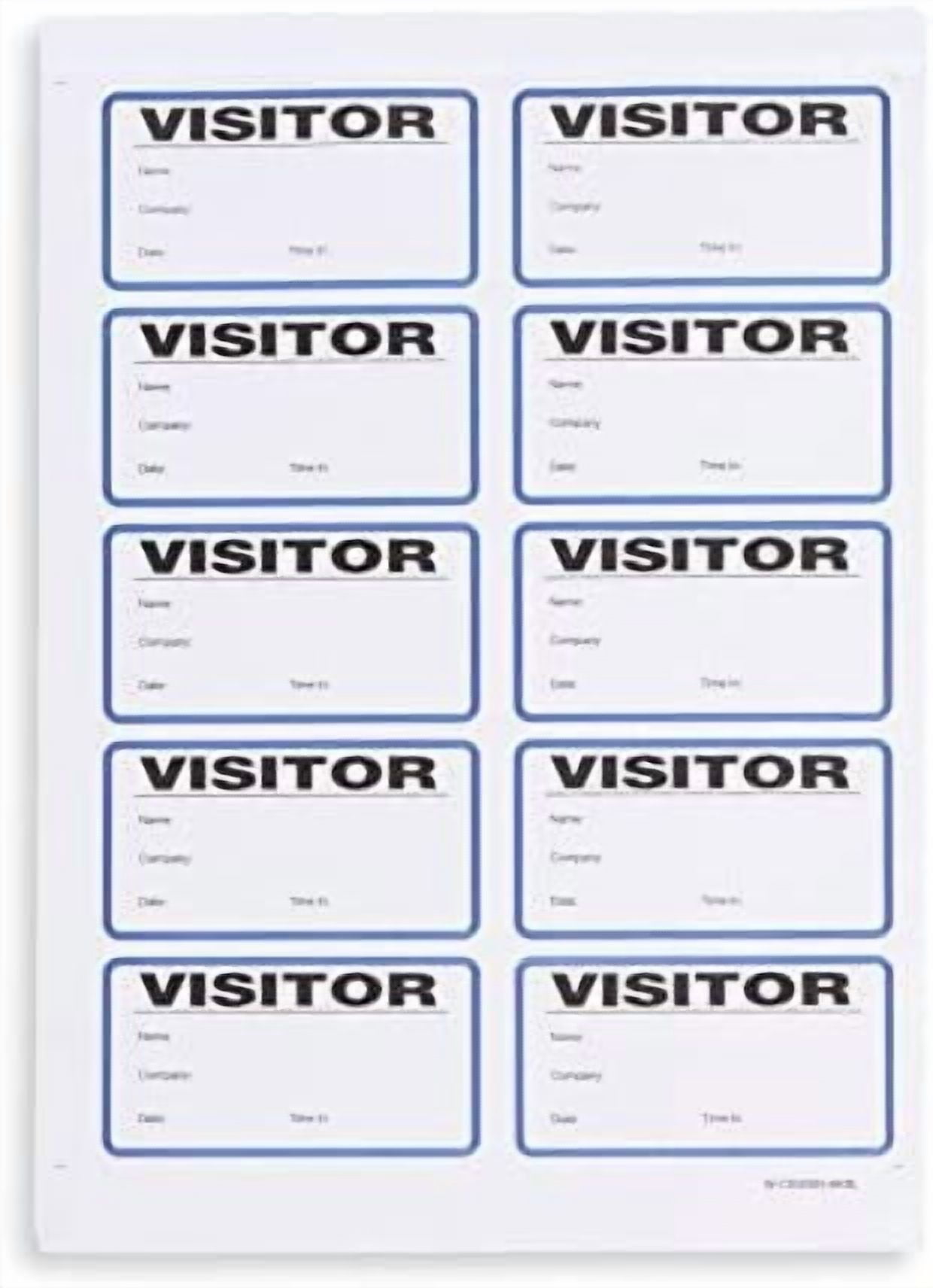 Visitor Badge Log Book with Duplicate Record, 250 Stickers per Pack ...