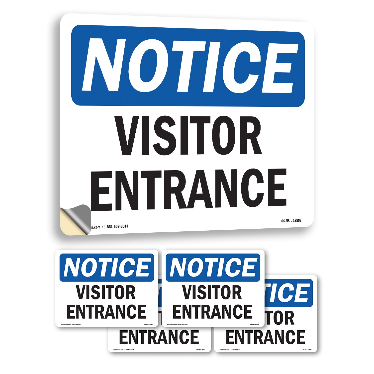 Visitor Entrance OSHA Notice Vinyl Decal Label 24 Inch x 18 Inch - 5 ...