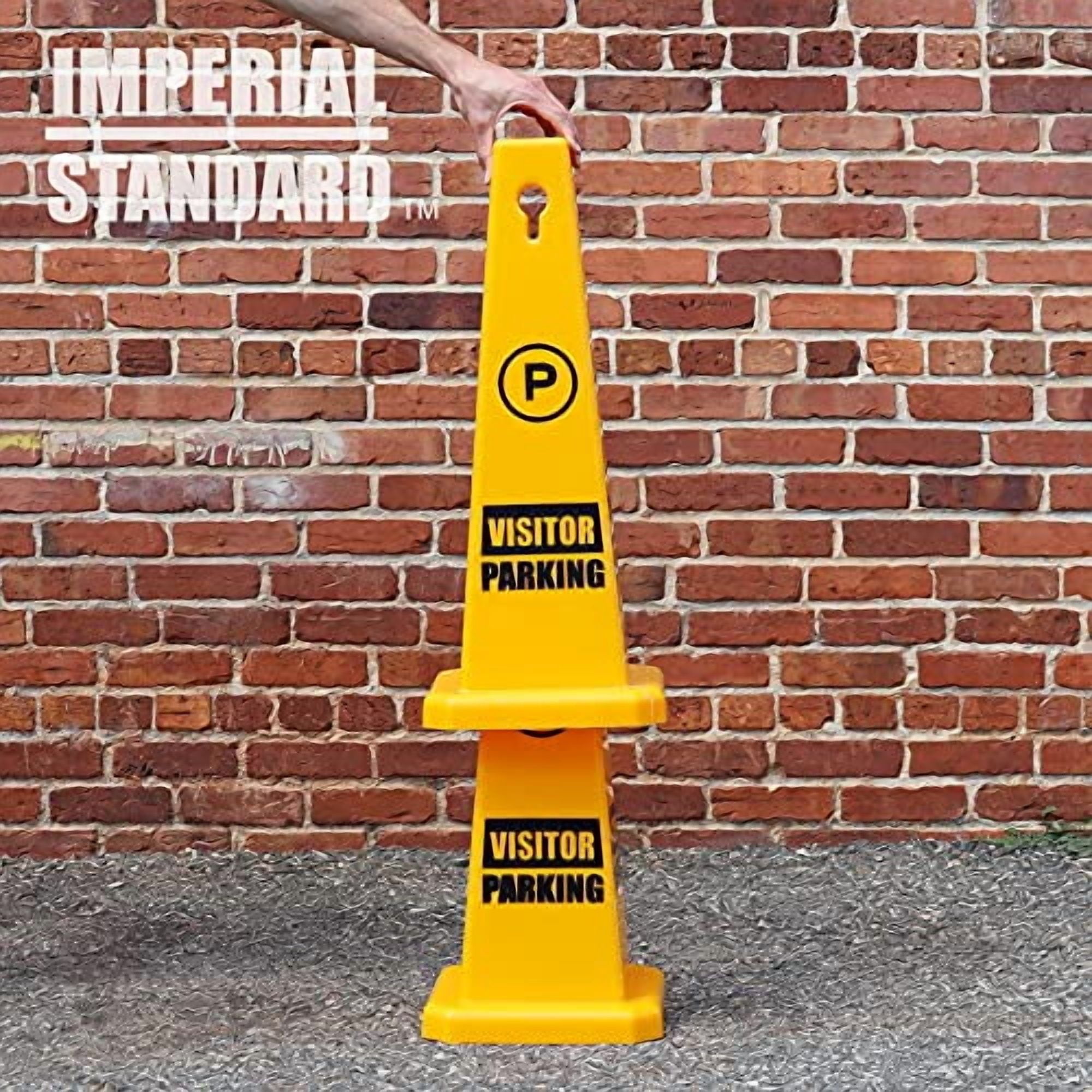 Visitor Parking Cones - 28" Yellow Cones with Visitor Parking Signs ...